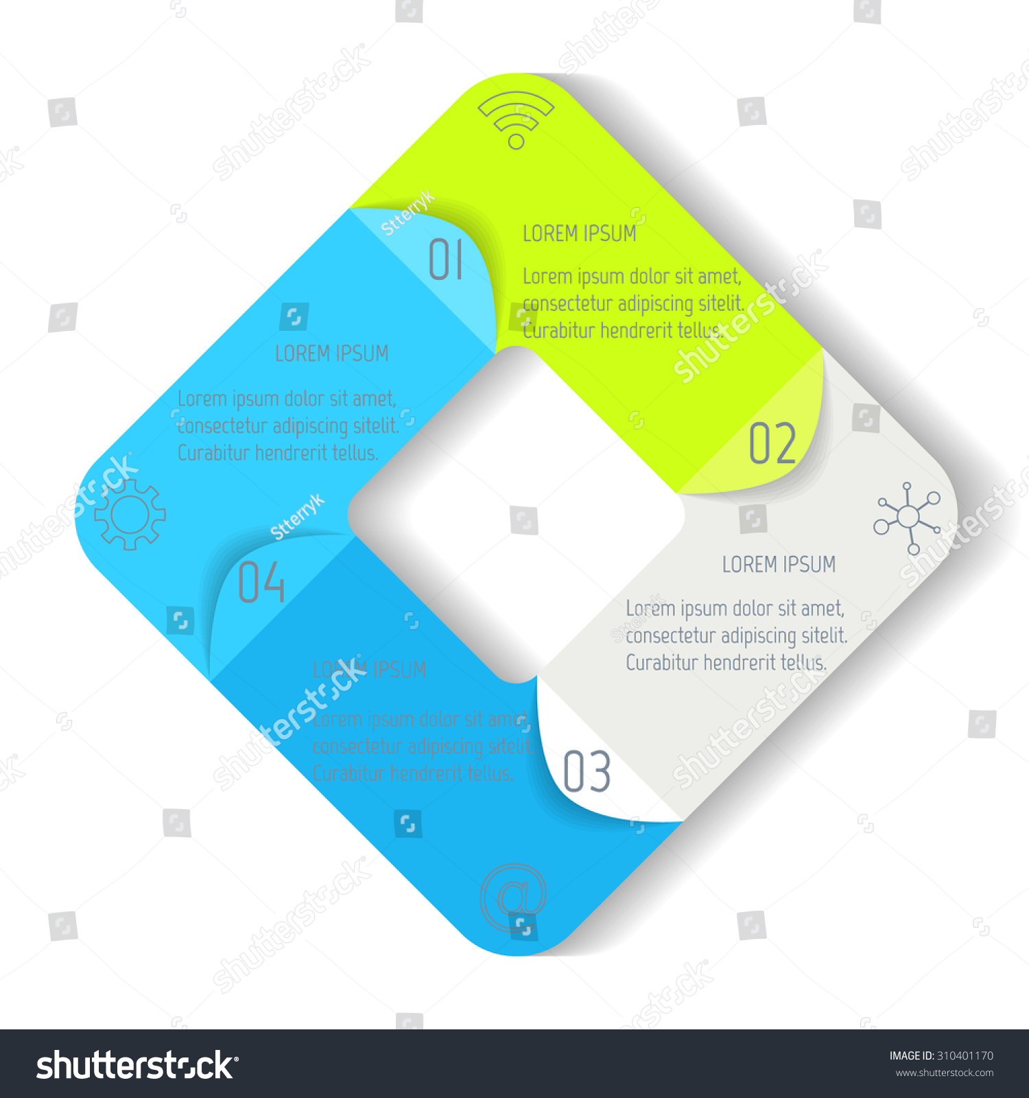 Vector Square Infographic Diagram Connected Chart Stock Vector (Royalty ...