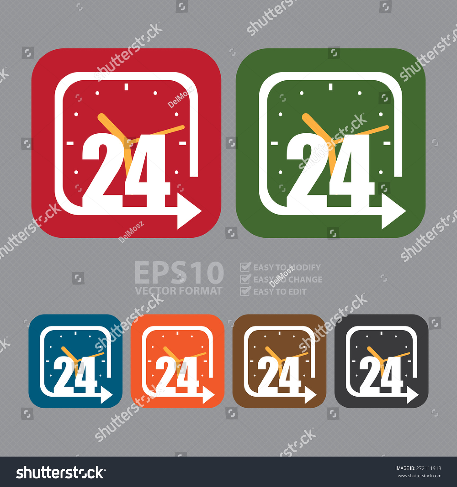 Vector Square Open 24 Hours Label Stock Vector (Royalty Free) 272111918 ...