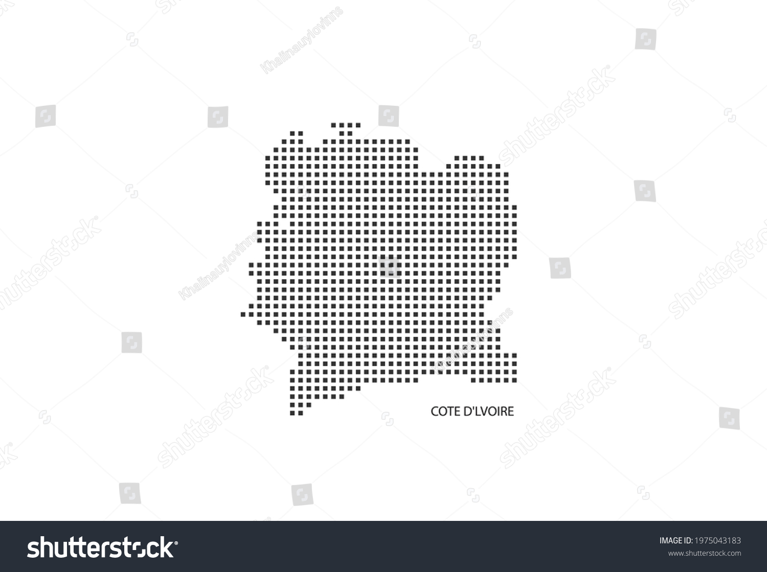 Vector Square Pixel Dotted Map Cote Stock Vector Royalty Free