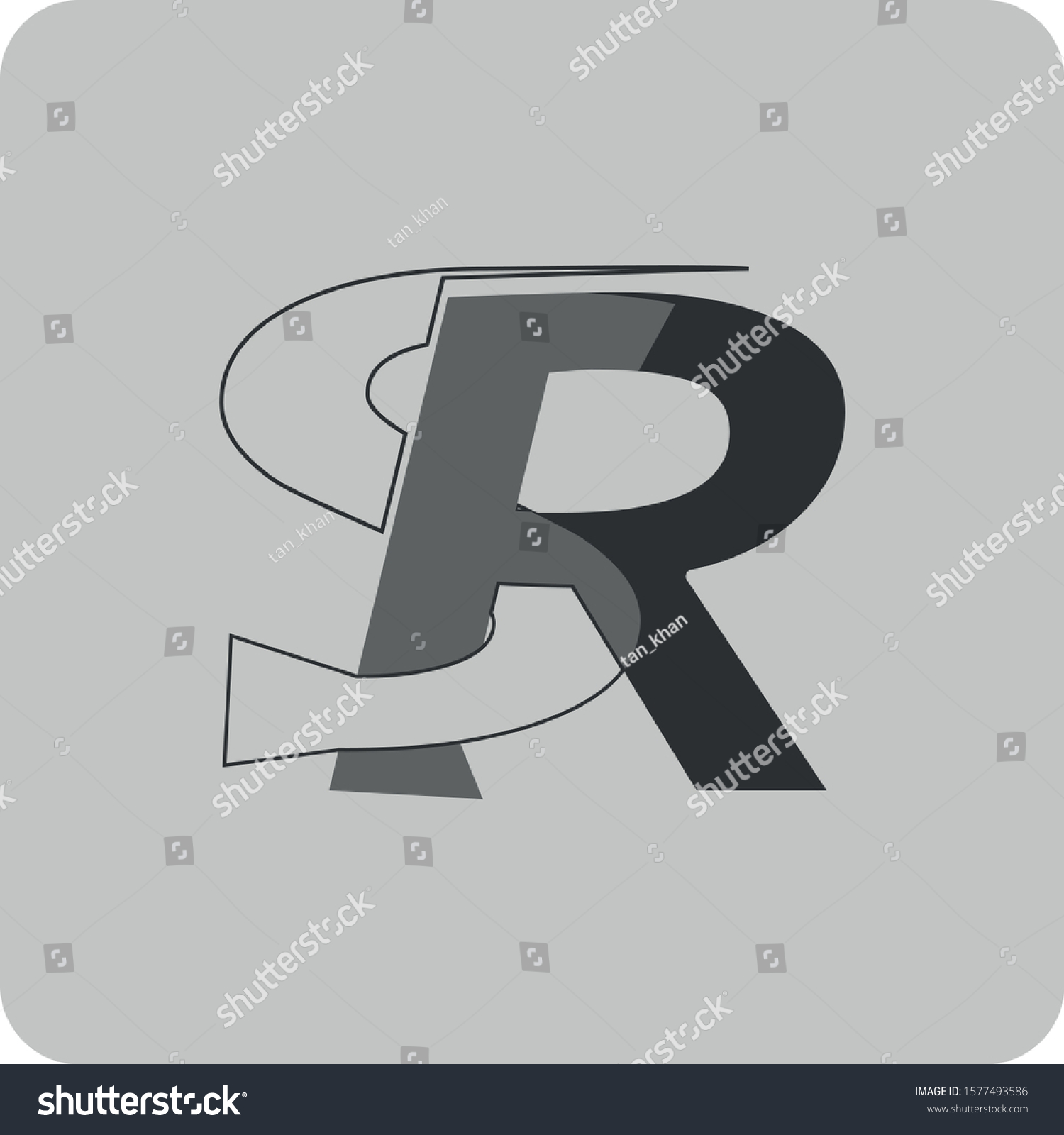 Vector Sr Letter Logo Designa Simple Stock Vector (Royalty Free) 1577493586