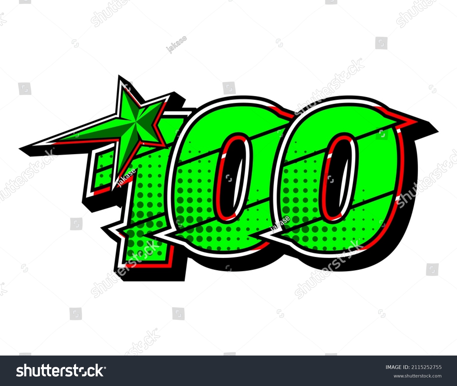 Vector Star Racing Number 100 Flat Stock Vector (Royalty Free ...