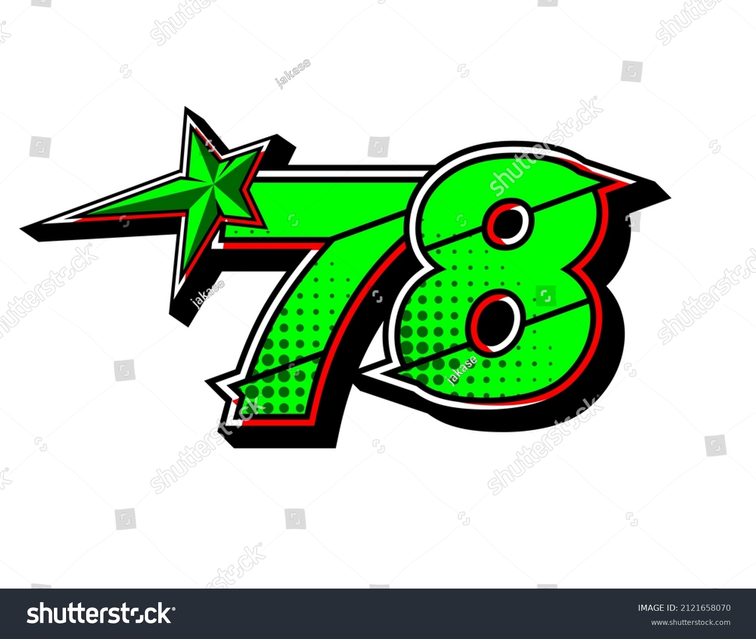 Vector Star Racing Number 78 Flat Stock Vector (Royalty Free ...