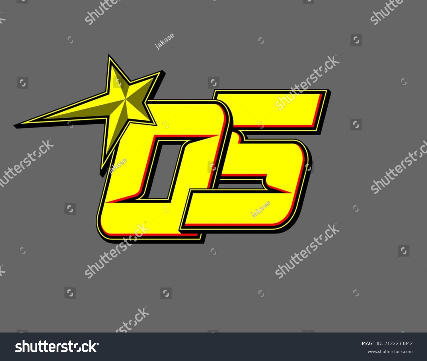 Vector Star Racing Number 05 Flat Stock Vector (Royalty Free) 2122233842