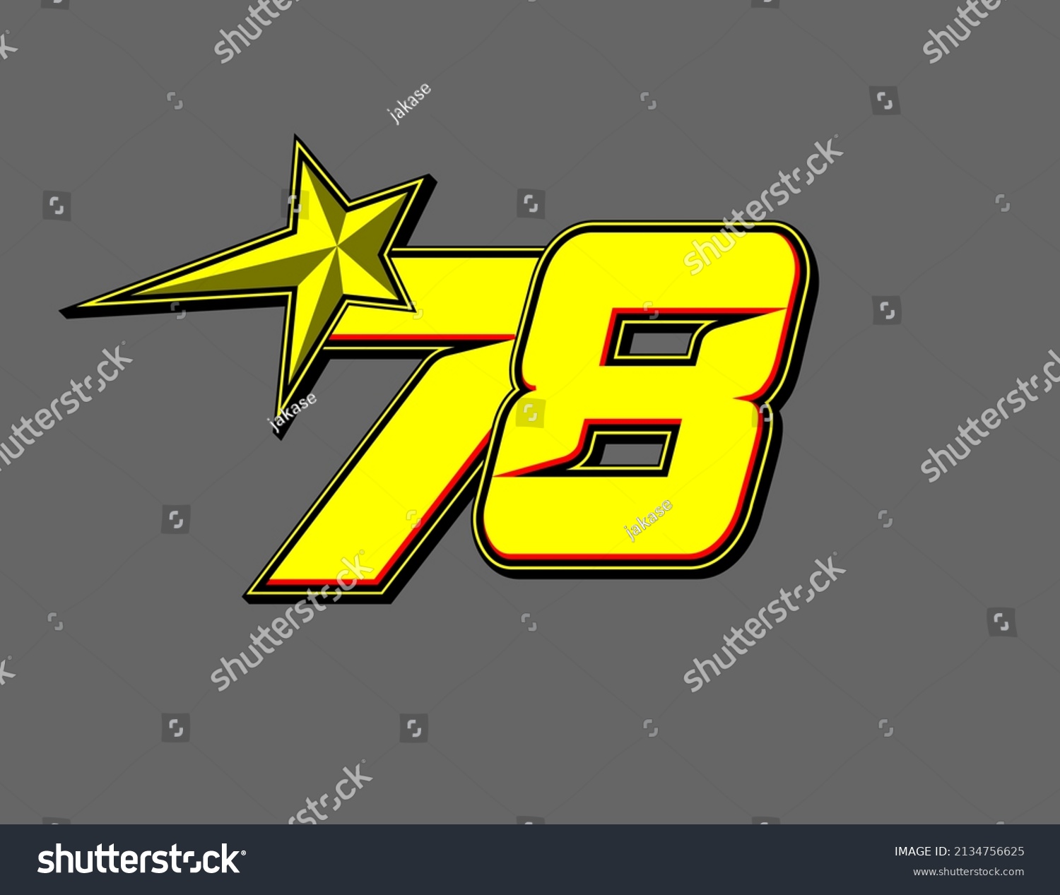 Vector Star Racing Number 78 Flat Stock Vector (Royalty Free ...