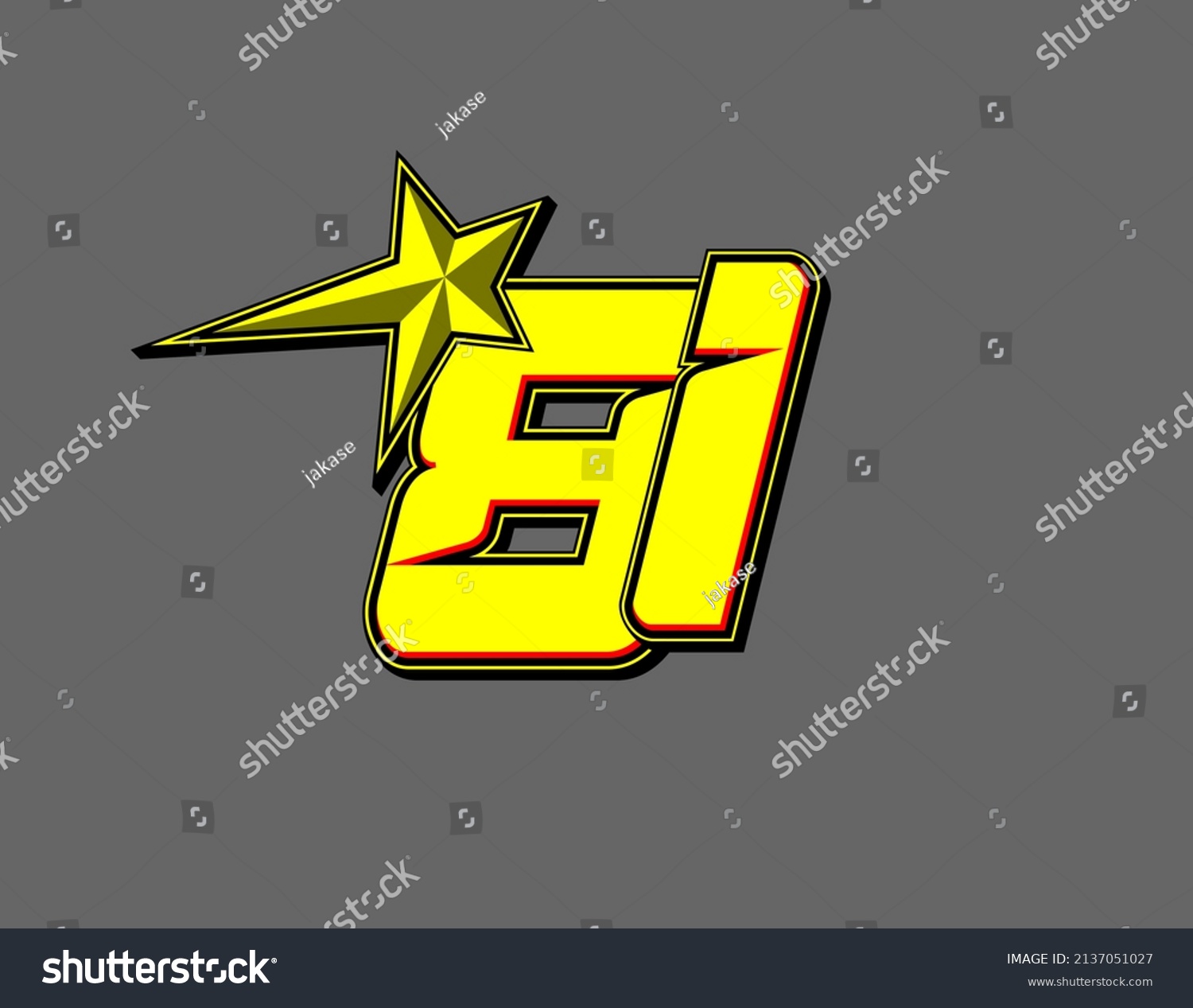 Vector Star Racing Number 81 Flat Stock Vector (Royalty Free ...