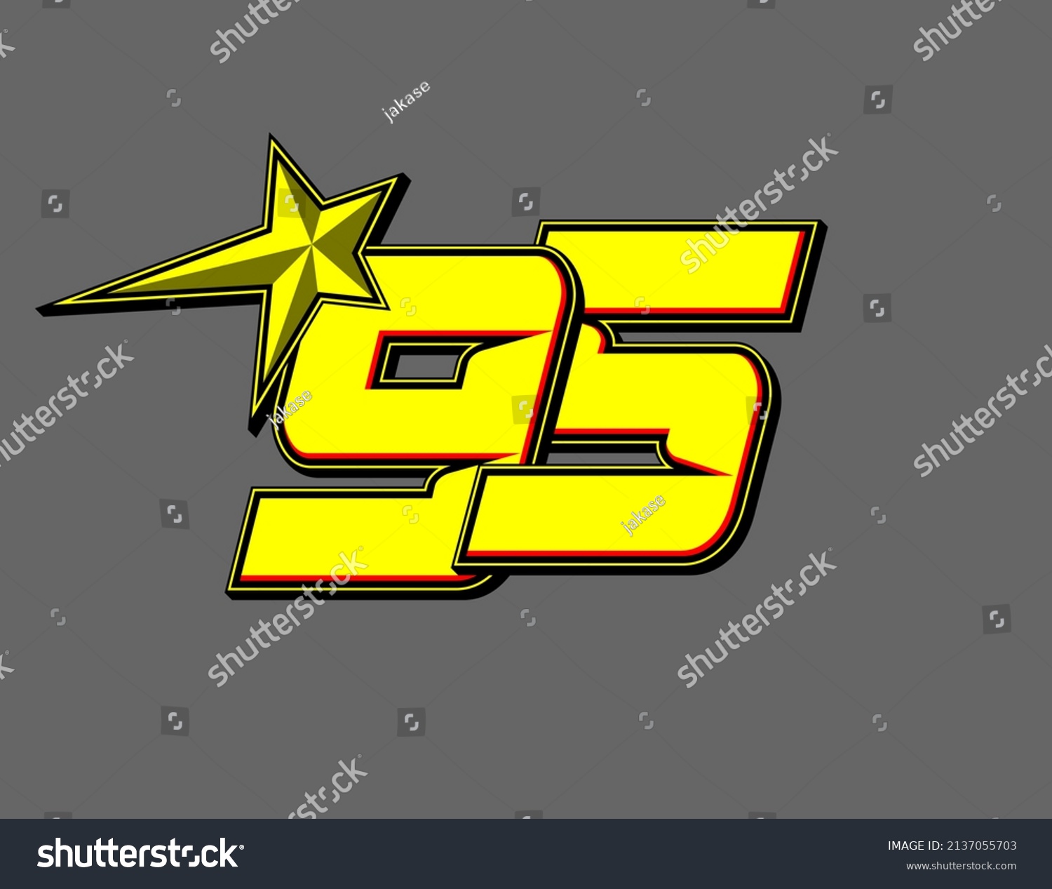 Vector Star Racing Number 95 Flat Stock Vector (Royalty Free ...