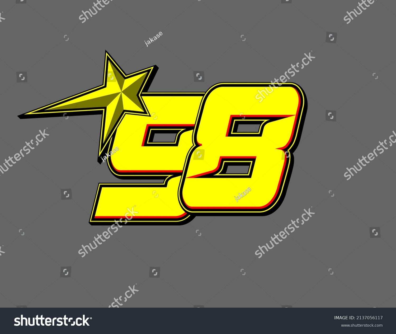 Vector Star Racing Number 98 Flat Stock Vector (Royalty Free ...