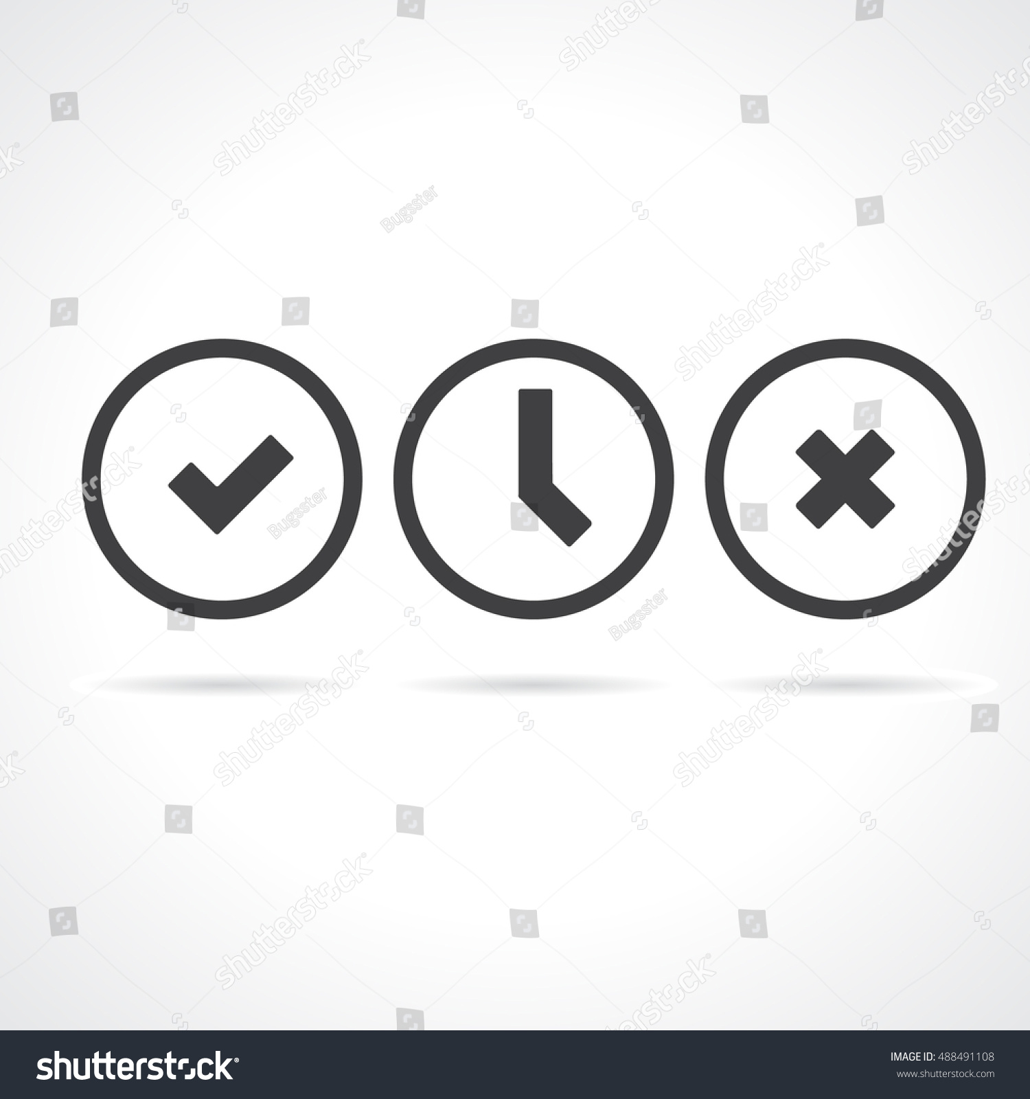 Vector Status Icon Set Outline Stock Vector (Royalty Free) 488491108