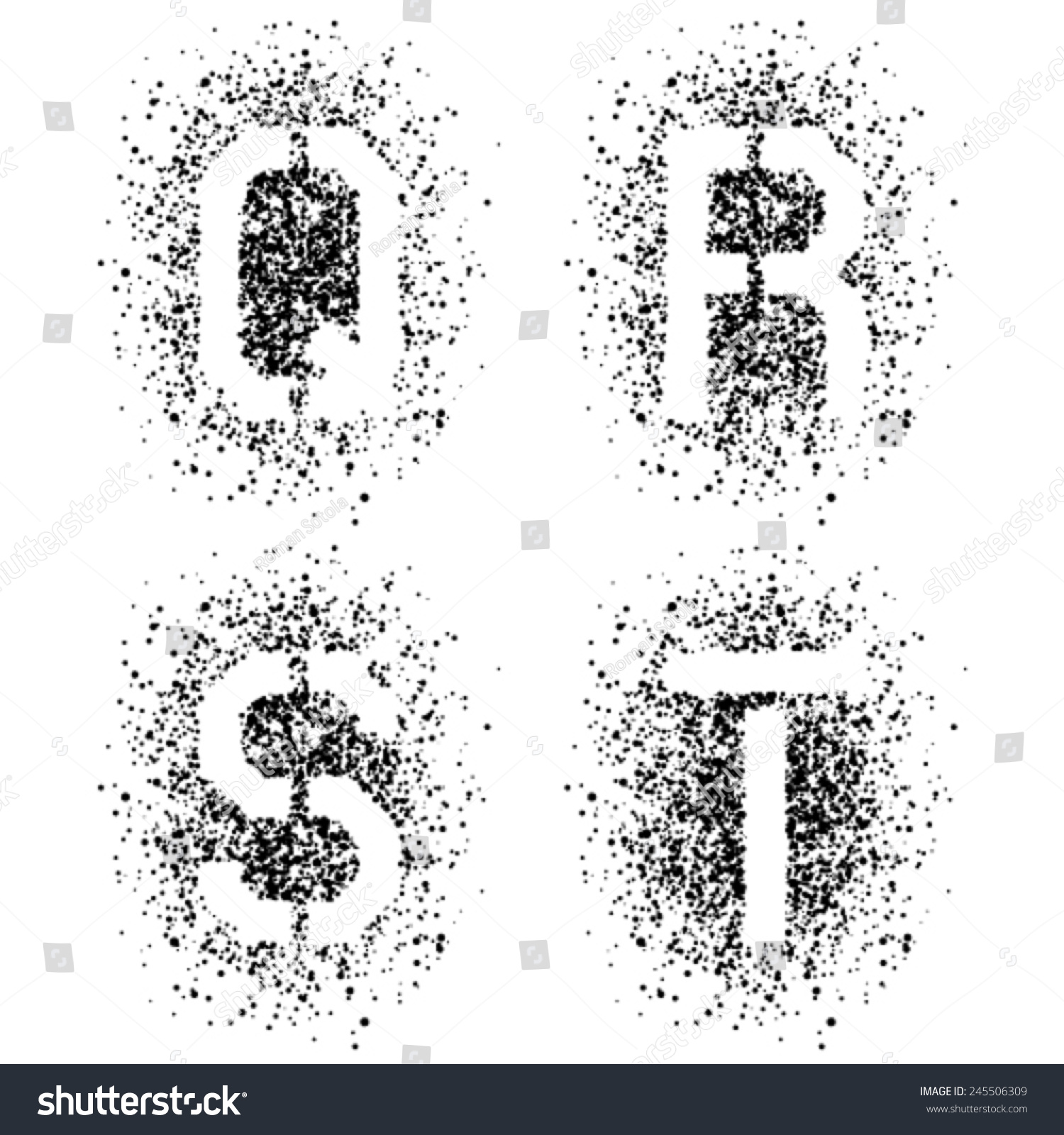 letras de fuente angular de esténcil: vector de stock (libre de ...