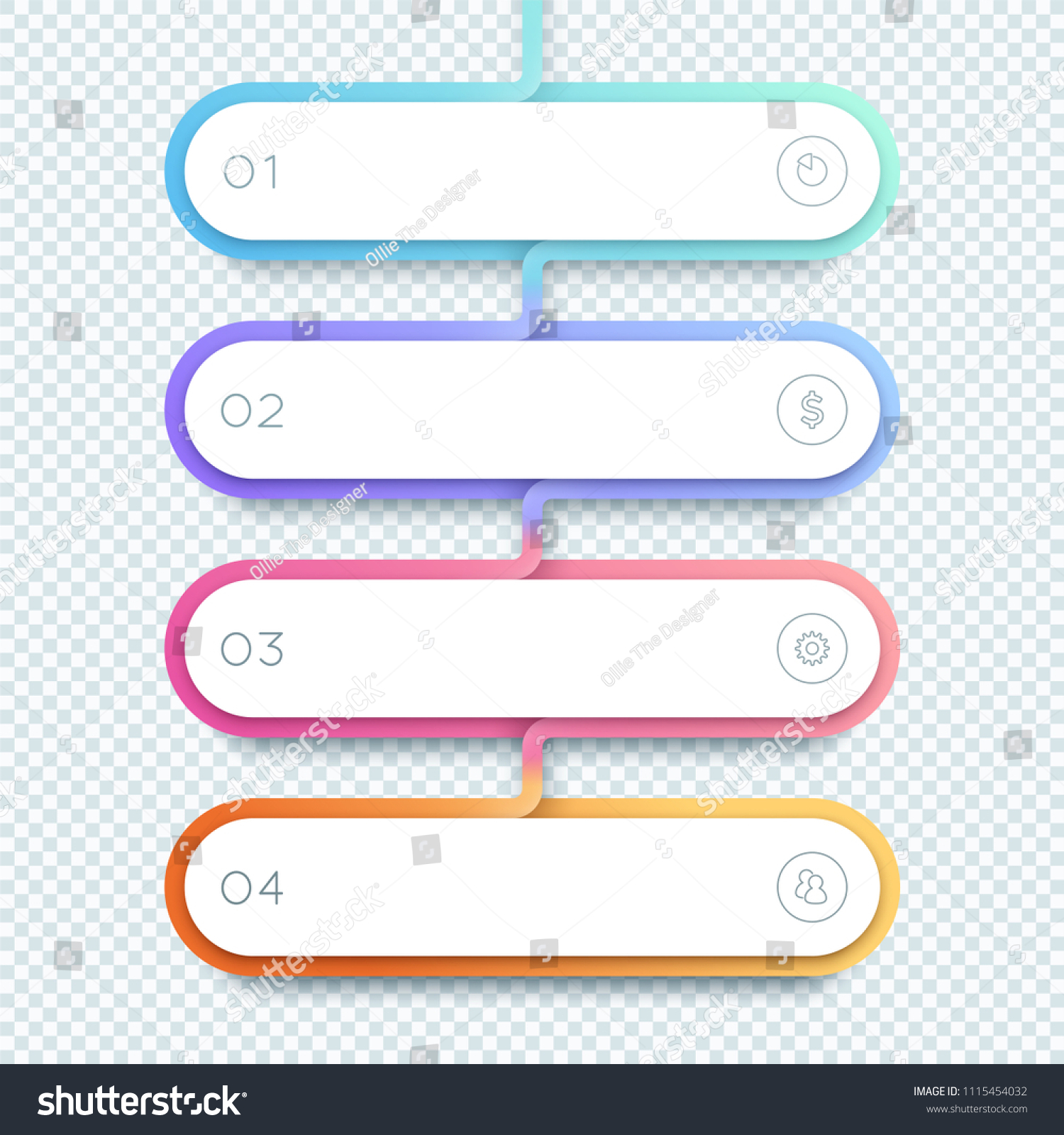 Vector 4 Step Gradient 3d Shapes Stock Vector (Royalty Free) 1115454032 ...
