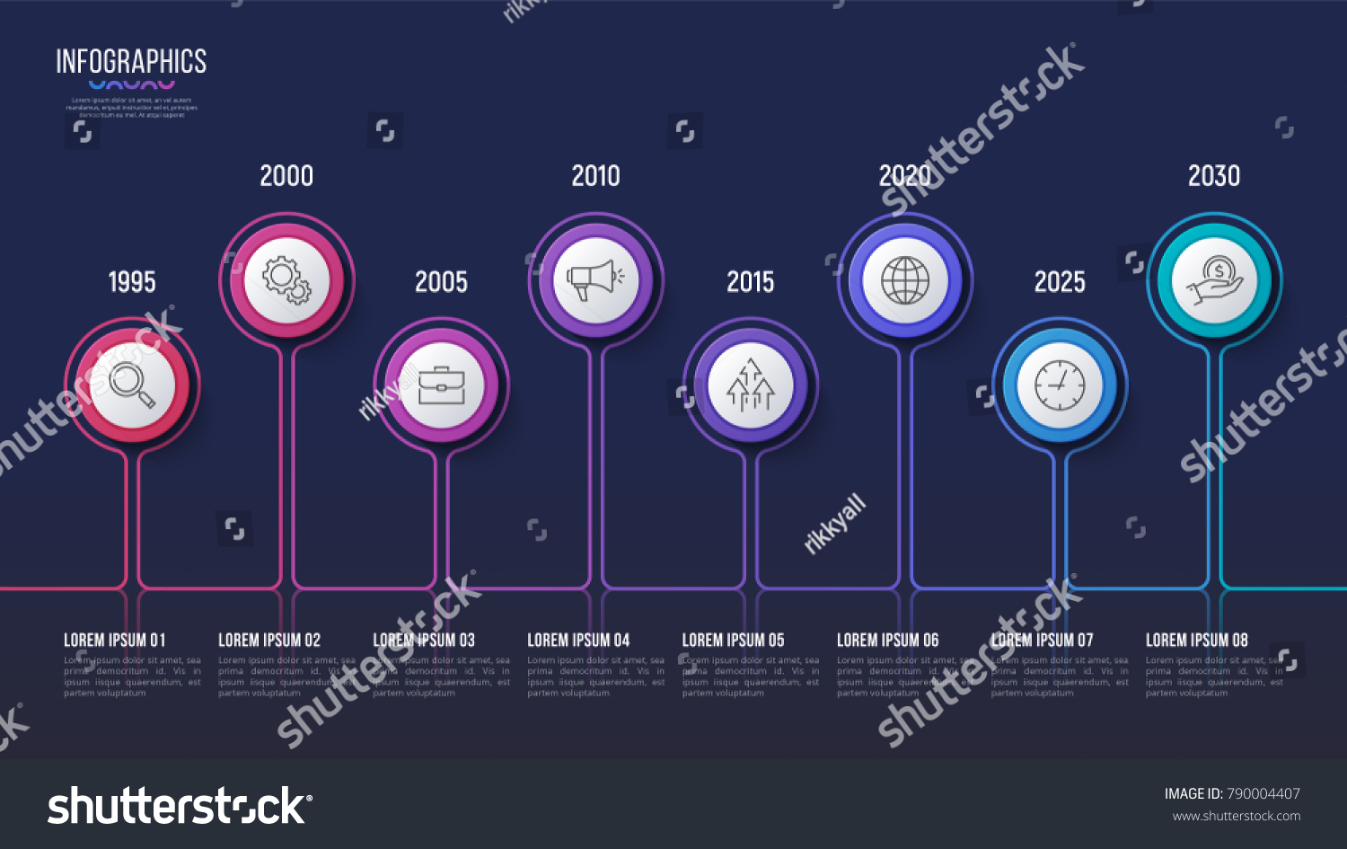 Vector 8 Steps Infographic Design Timeline Stock Vector (Royalty Free ...