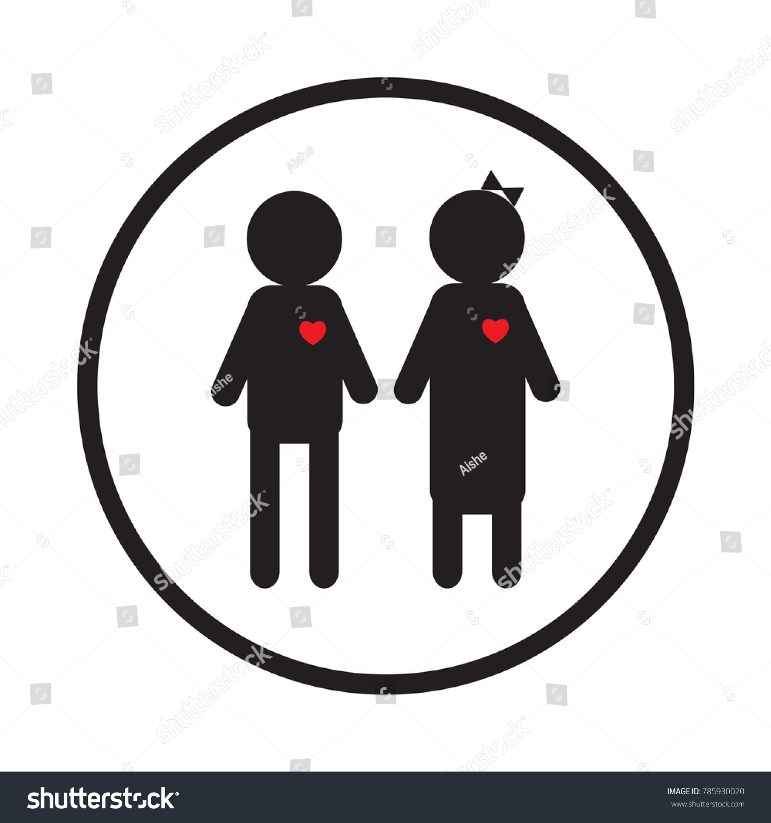Vector Stick Figure Couple Love Stock Vector Royalty Free 785930020