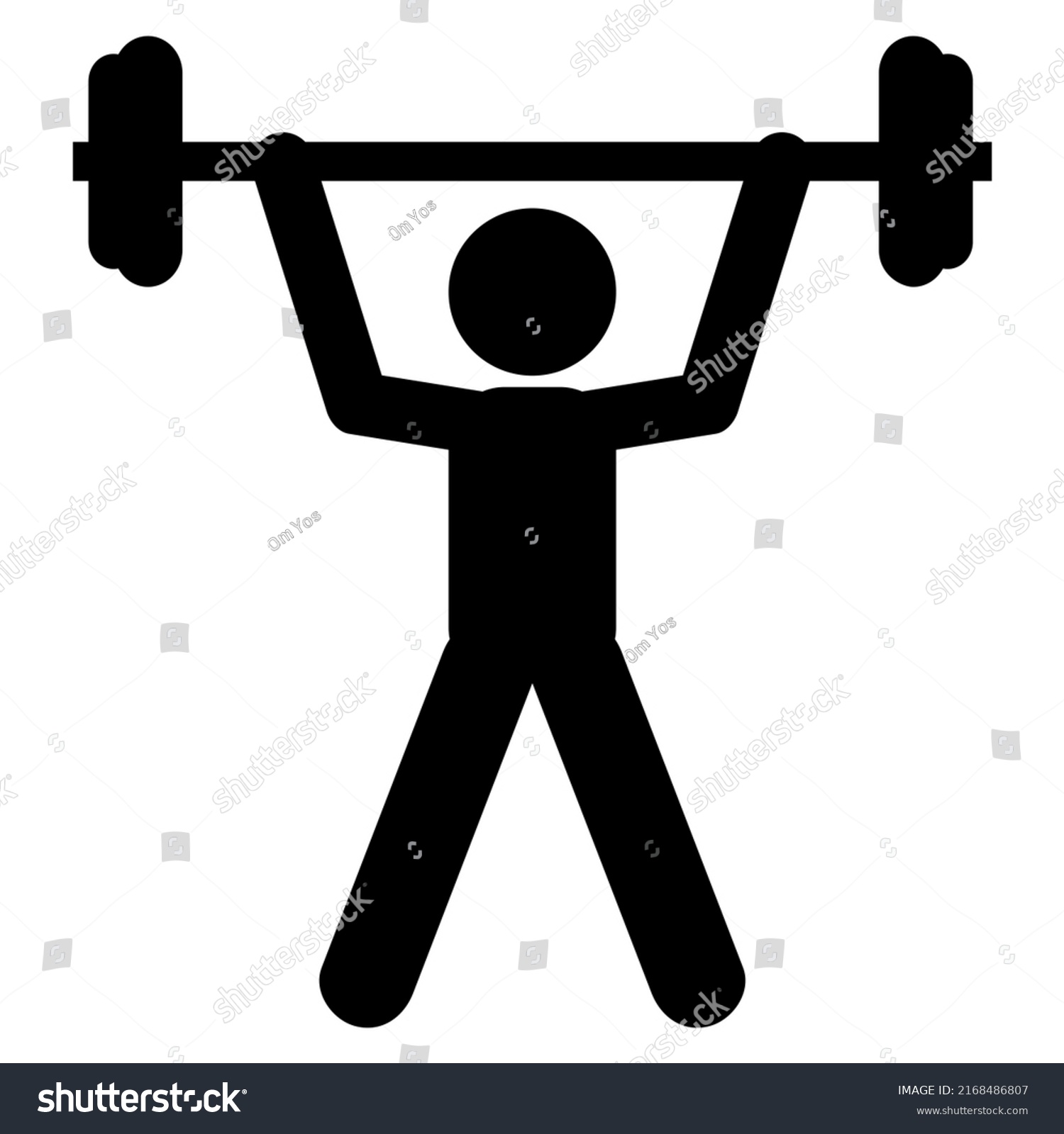 Vector Stick Man Workout Using Barbell Stock Vector (Royalty Free ...