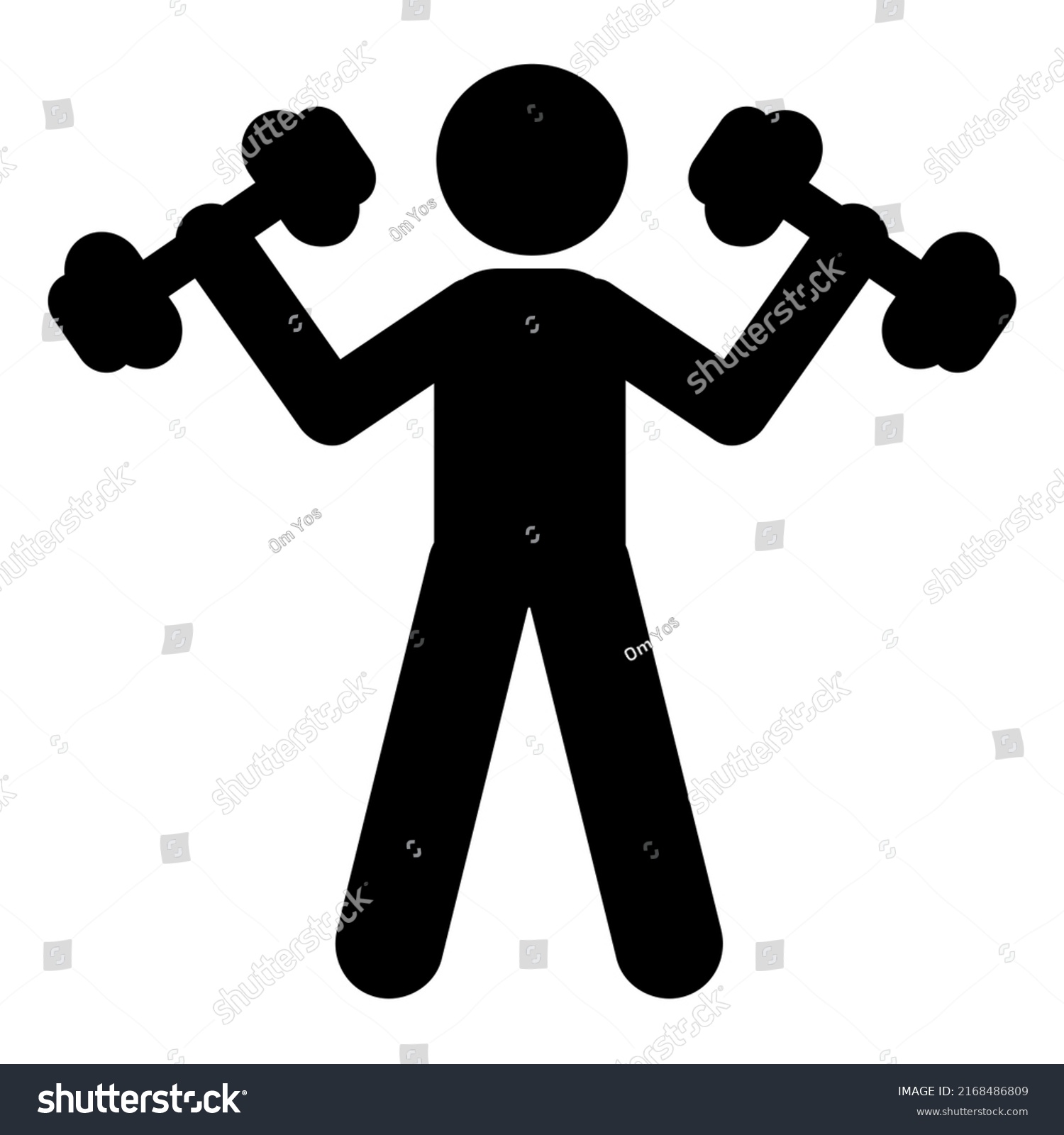 Vector Stick Man Workout Using Dumbbell Stock Vector (Royalty Free ...