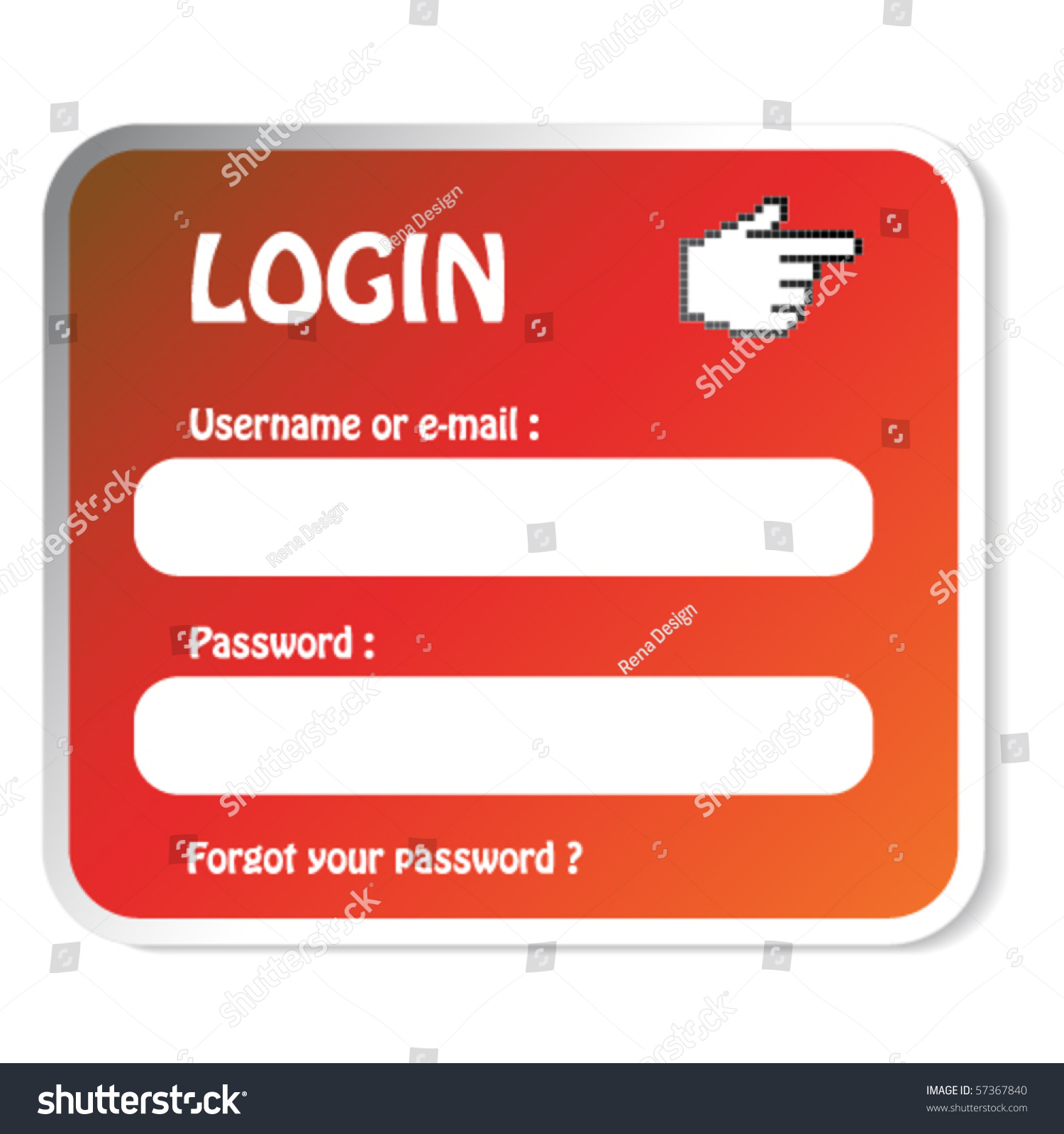 Vector Sticker Login Form Stock Vector (Royalty Free) 57367840