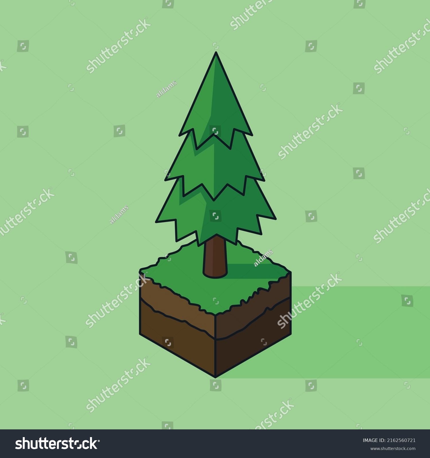 Vector Stock Isometric Pine Tree Illustration Stock Vector (Royalty ...