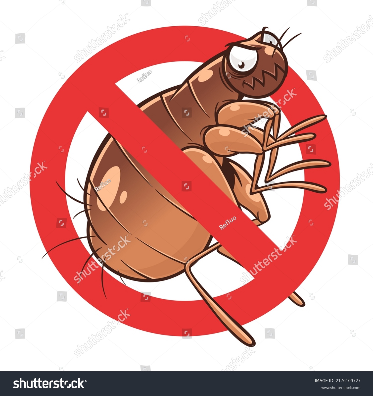 Vector Stop Flea Circle Sign Cartoon Stock Vector (Royalty Free ...
