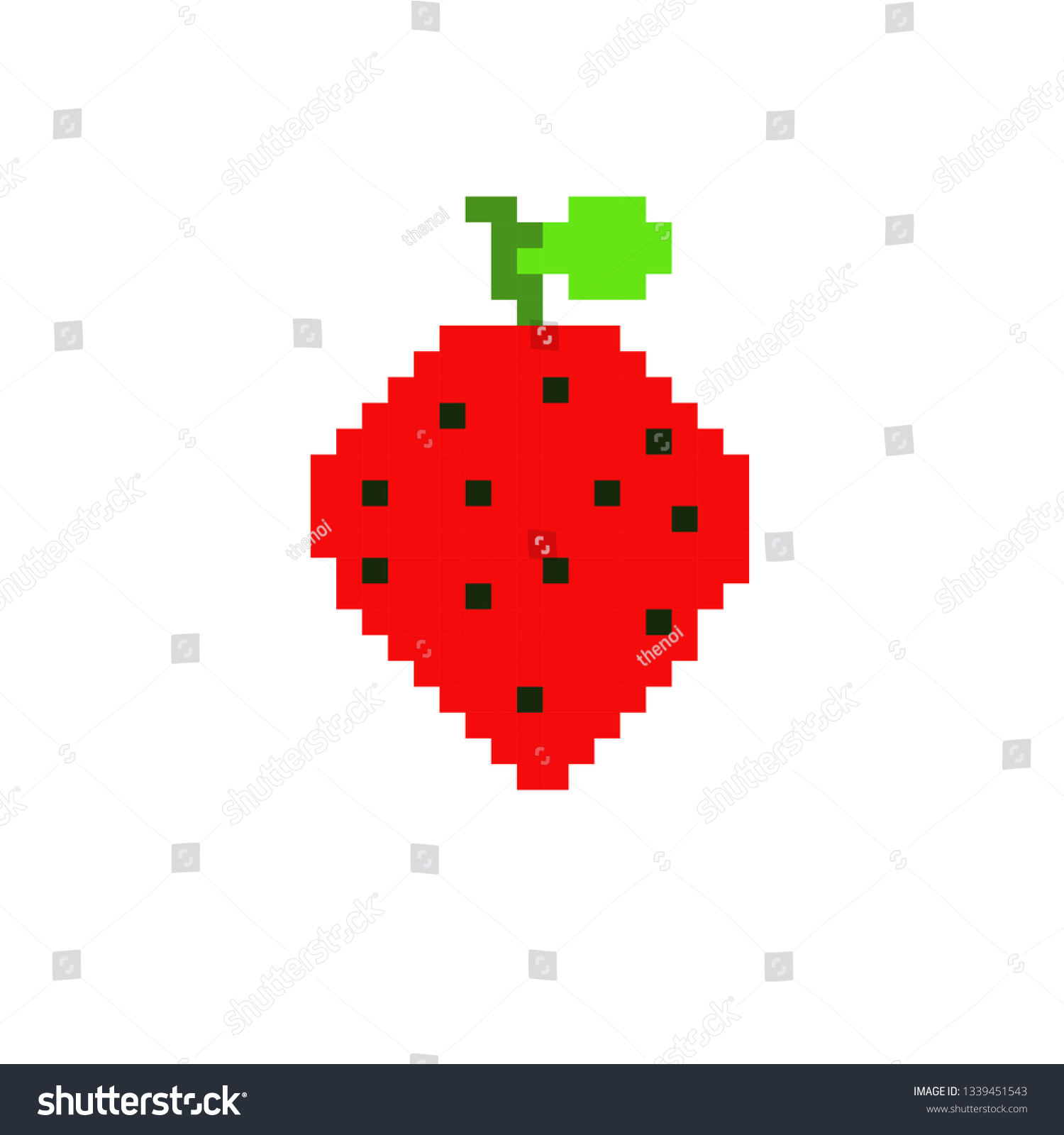 Vector Strawberry Pixel Art Stock Vector (Royalty Free) 1339451543 ...
