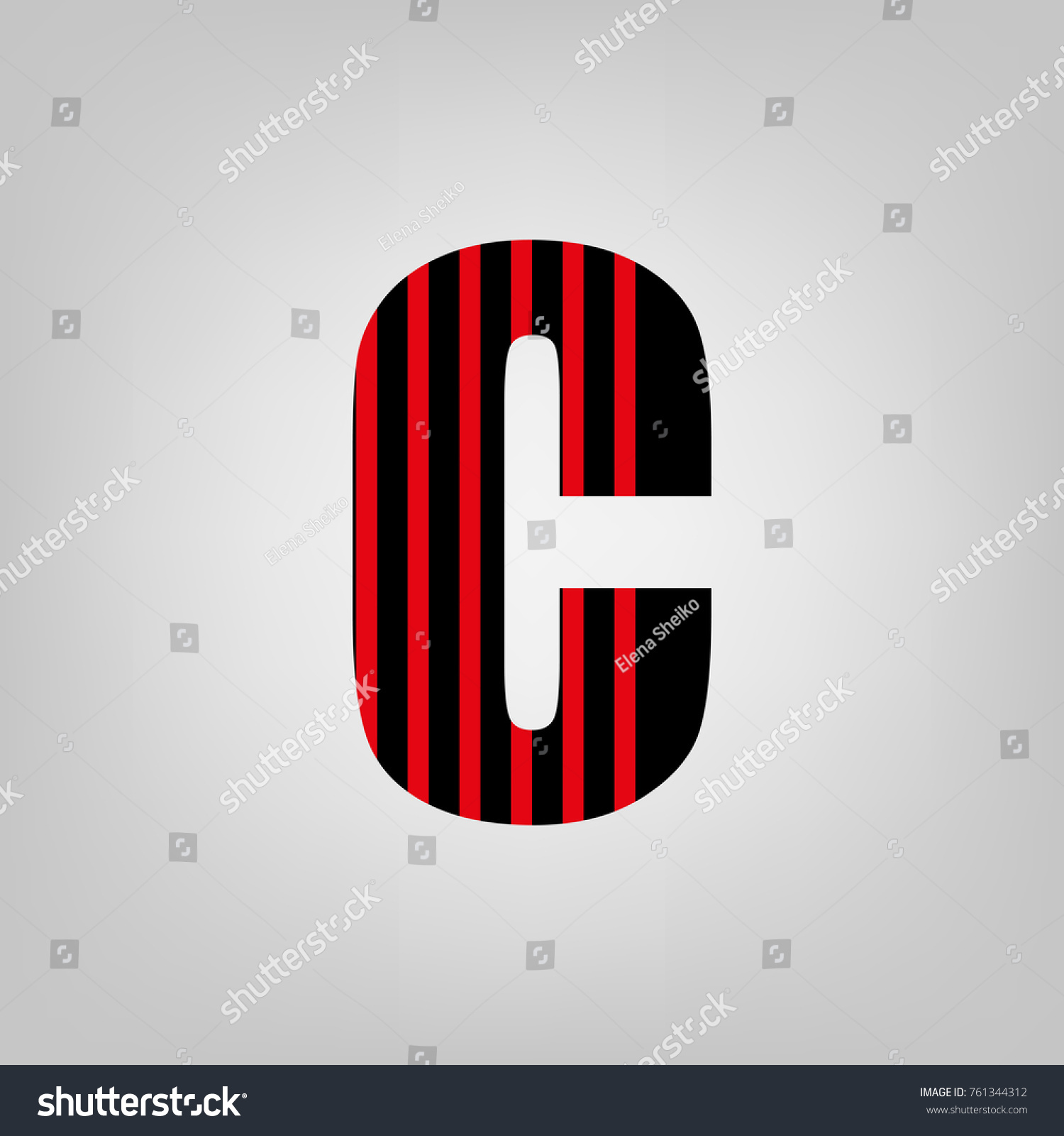 Vector Stripped Alphabet Letter Cgray Gradient Stock Vector (Royalty ...