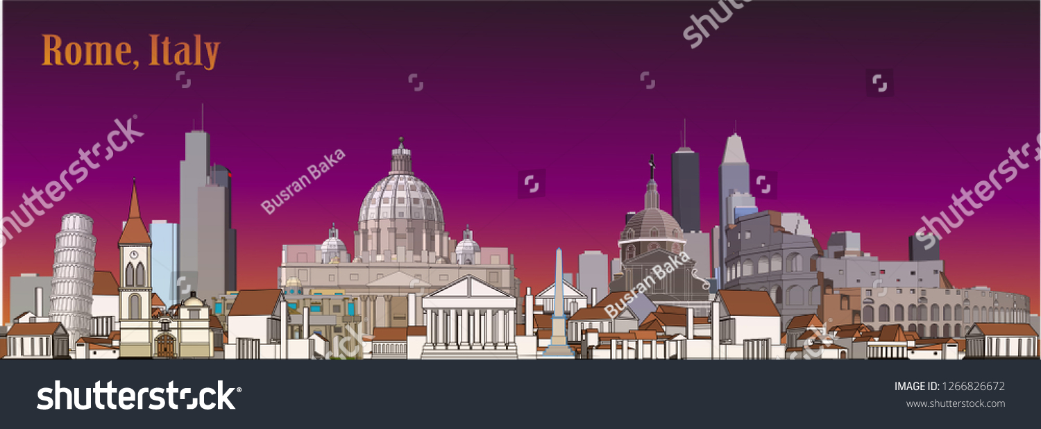 Vector Structure Rome Italy Stock Vector (Royalty Free) 1266826672 ...