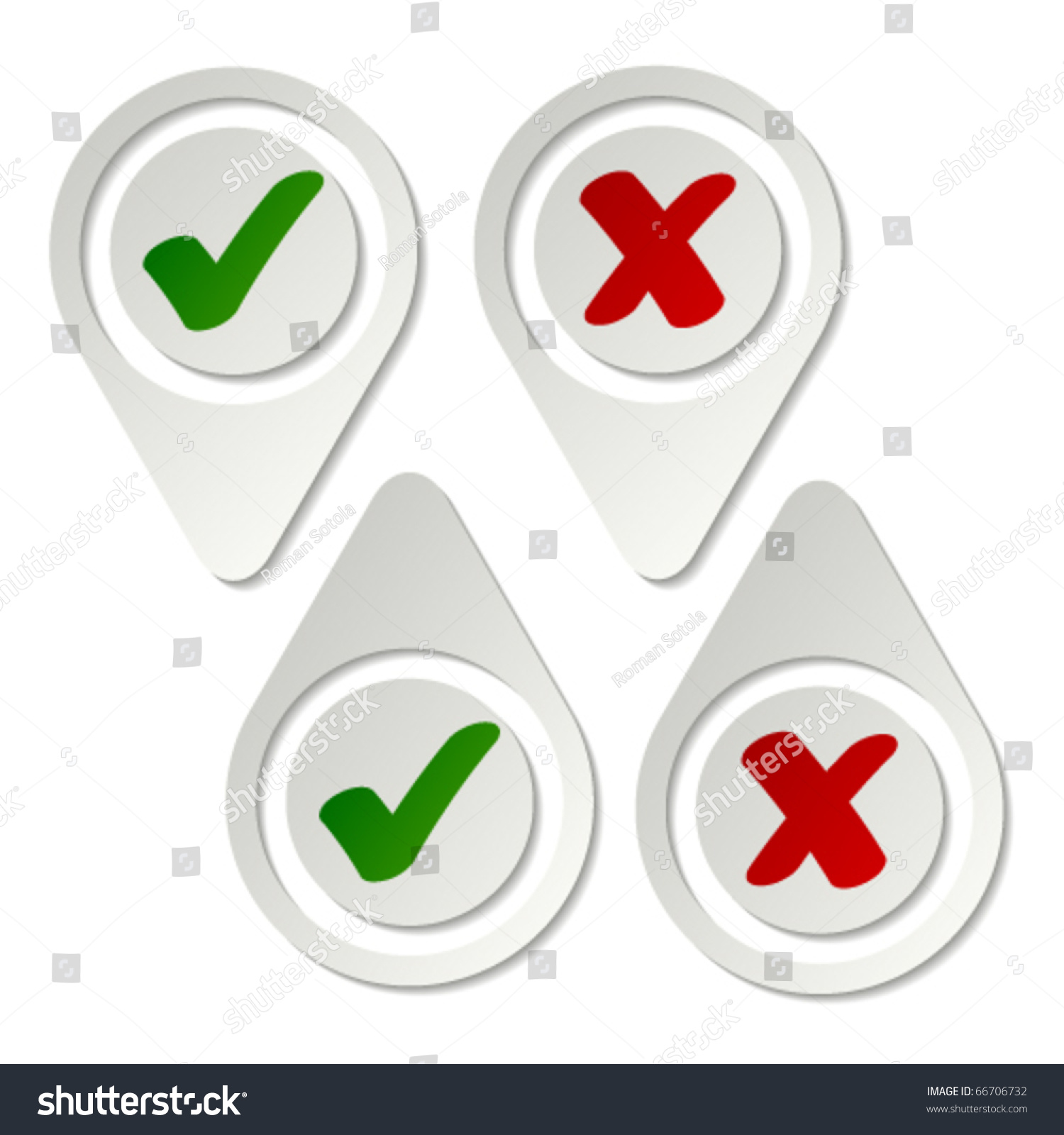 Vector Stylish Pointing Checkmark Stickers Stock Vector (Royalty Free ...