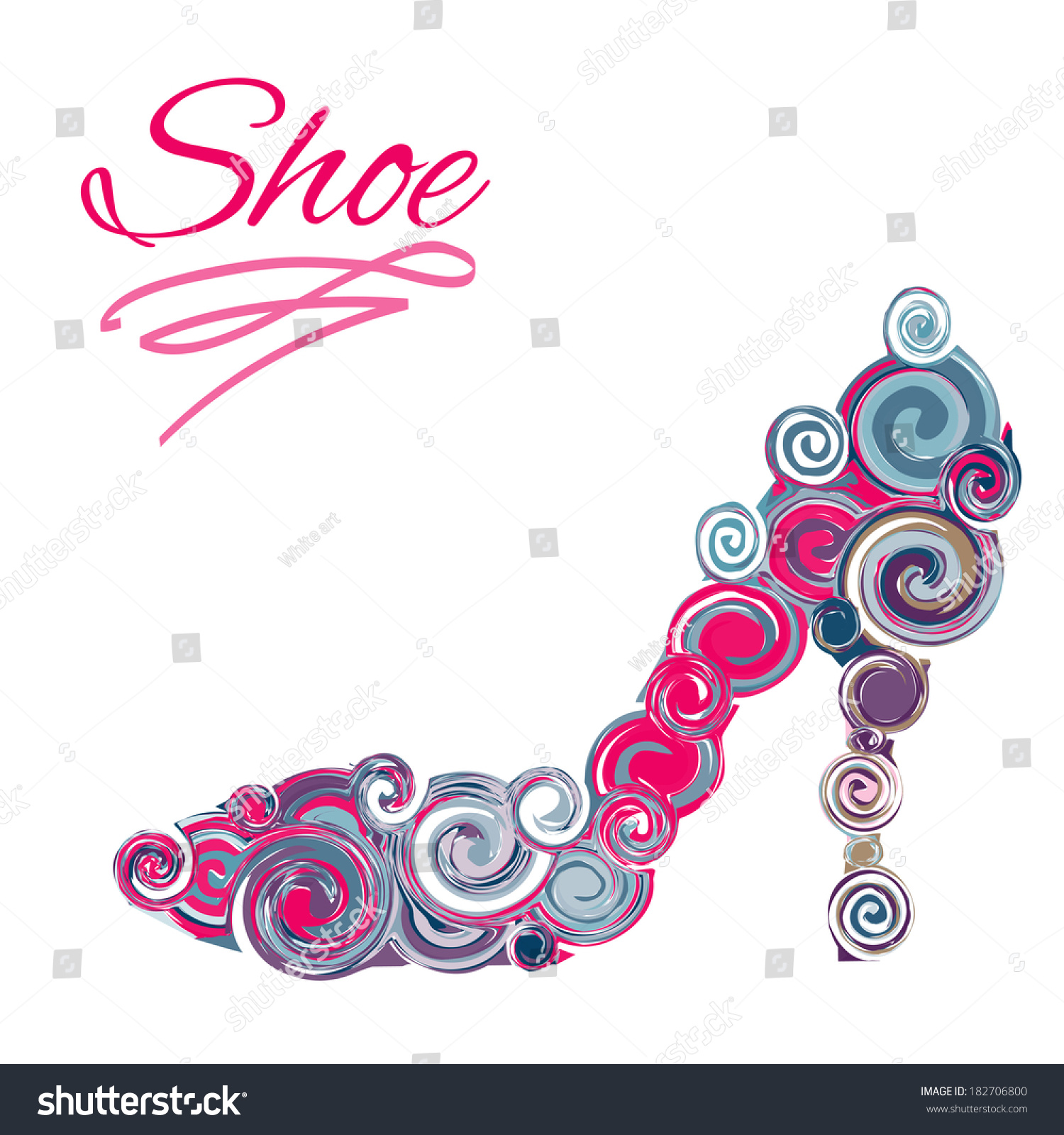 Vector Stylized Shoe Stock Vector (Royalty Free) 182706800