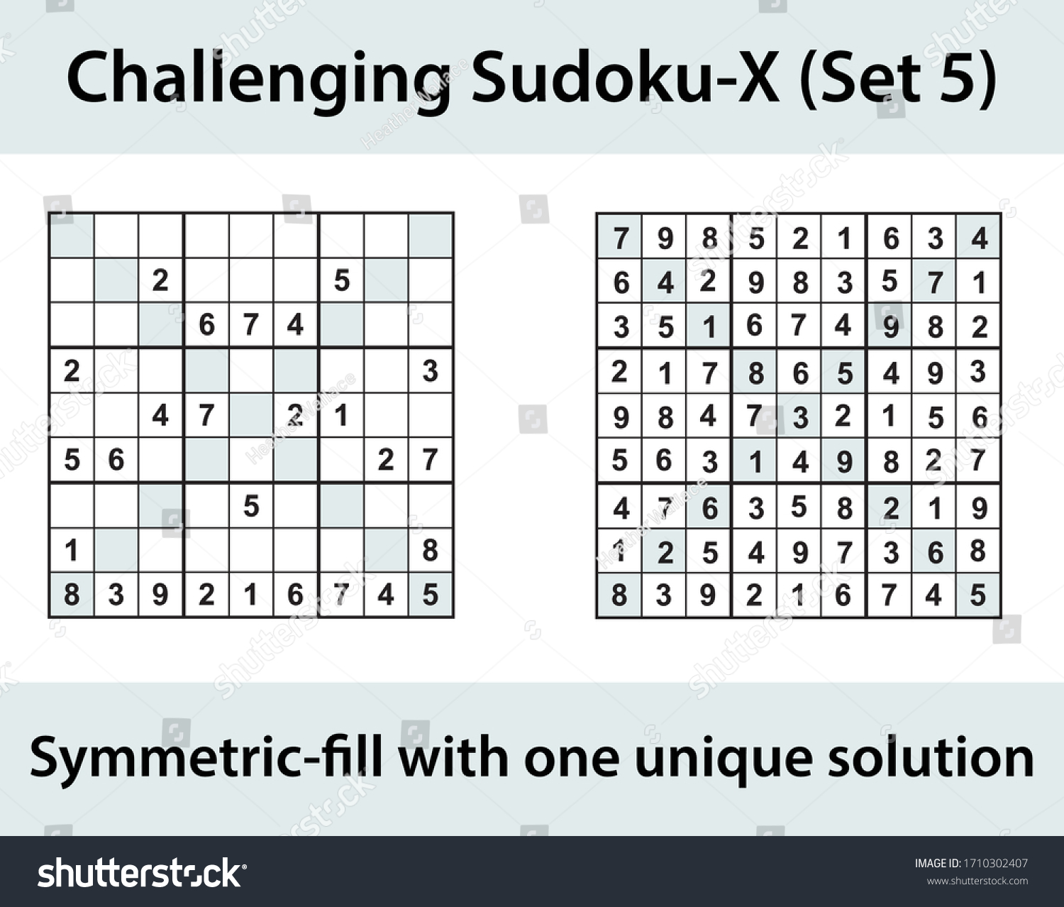 Puzzle Vector Sudoku X con solución:: vector de stock (libre de ... Puzzle Vector Sudoku X con solución:: vector de stock (libre de ...