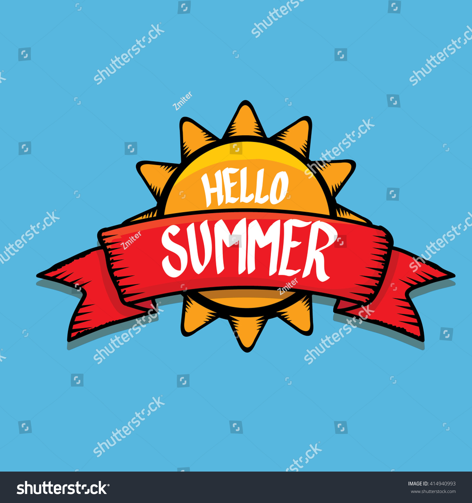 Vector Summer Fun Background Hello Summer Stock Vector (Royalty Free ...