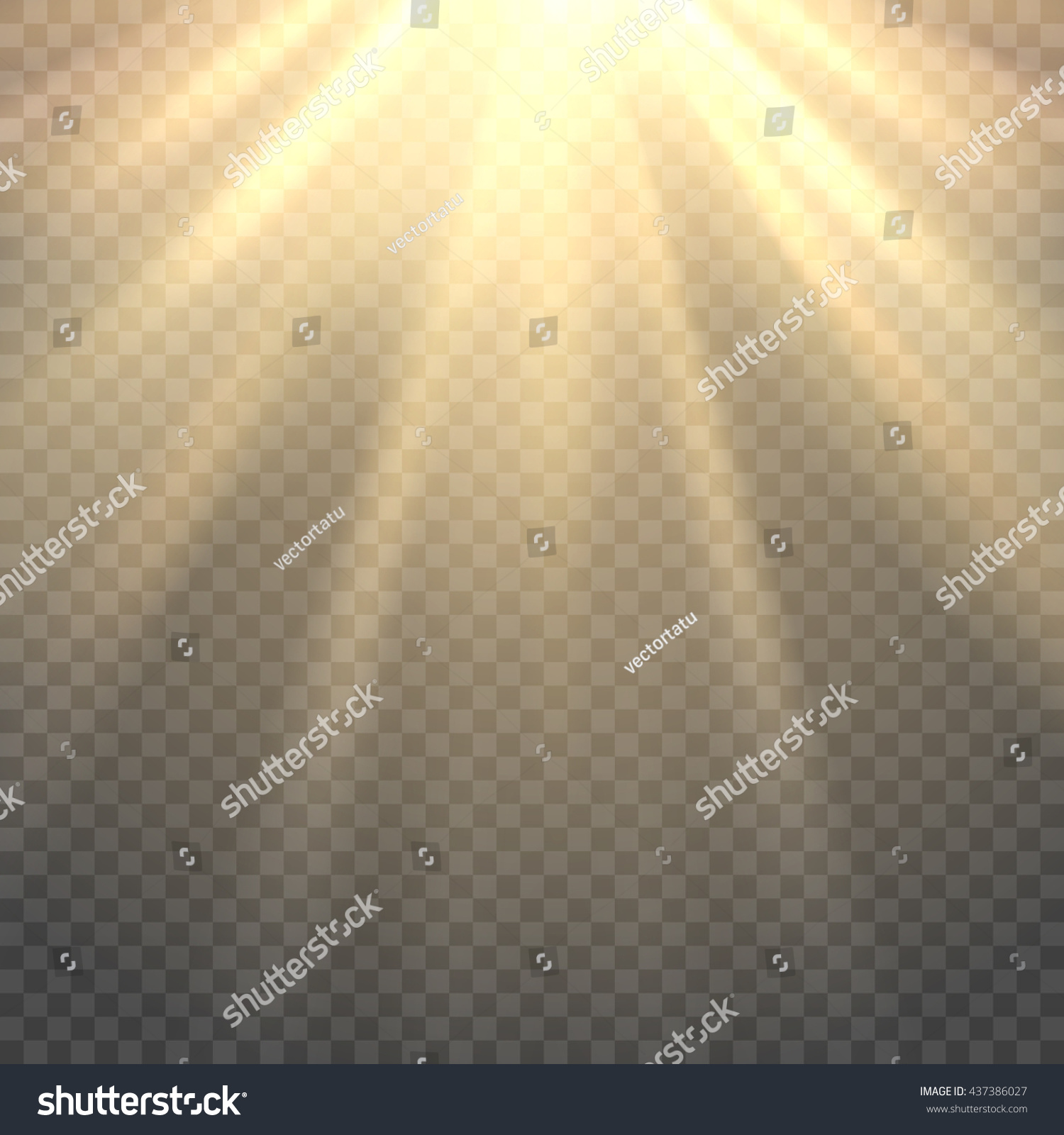 Vector Sunlight Sun Beams Rays On Stock Vector 437386027 - Shutterstock