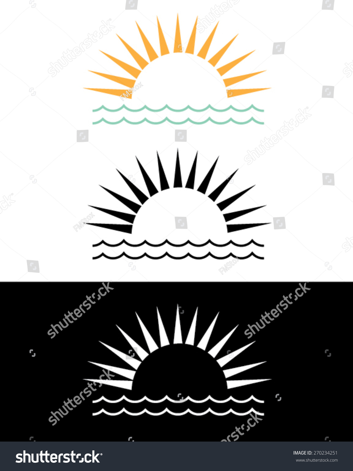 Vector Sunset Ocean Graphic Stock Vector (Royalty Free) 270234251