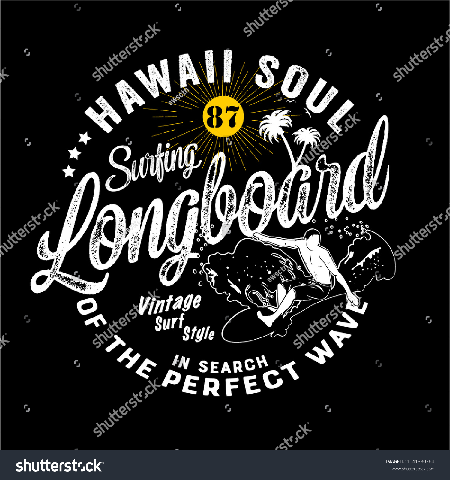 Vector Surf Rider Print Stock Vector (Royalty Free) 1041330364 ...