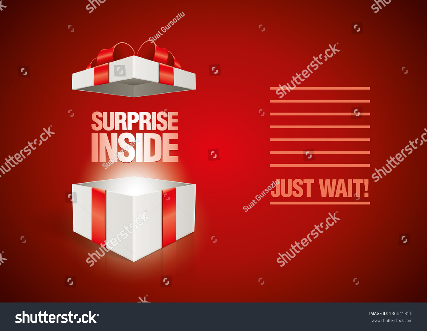 Vector Surprise Inside Open Gift Box Stock Vector (Royalty Free ...
