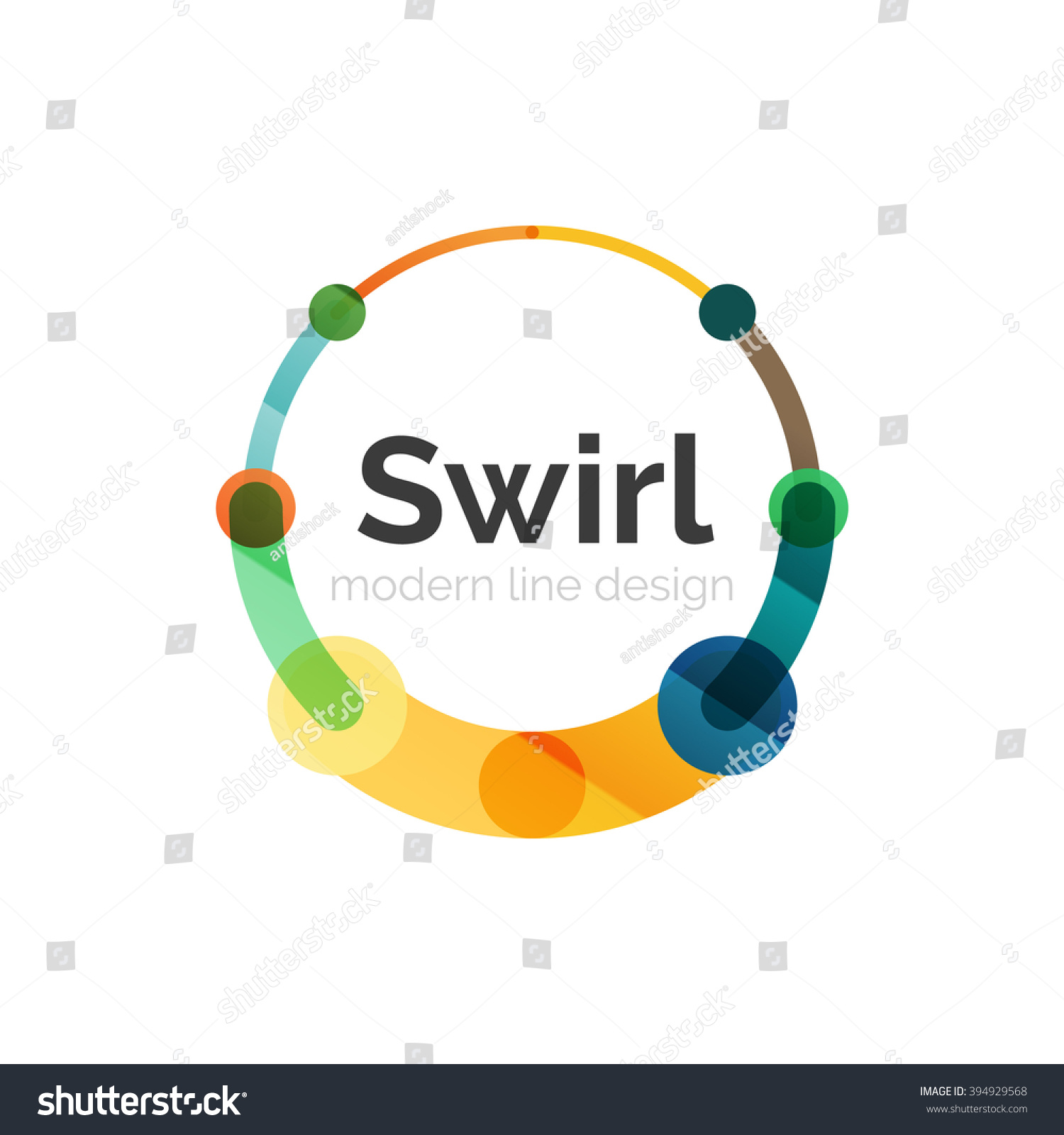 Vector Swirl Circle Logo Linear Flat Stock Vector (Royalty Free ...