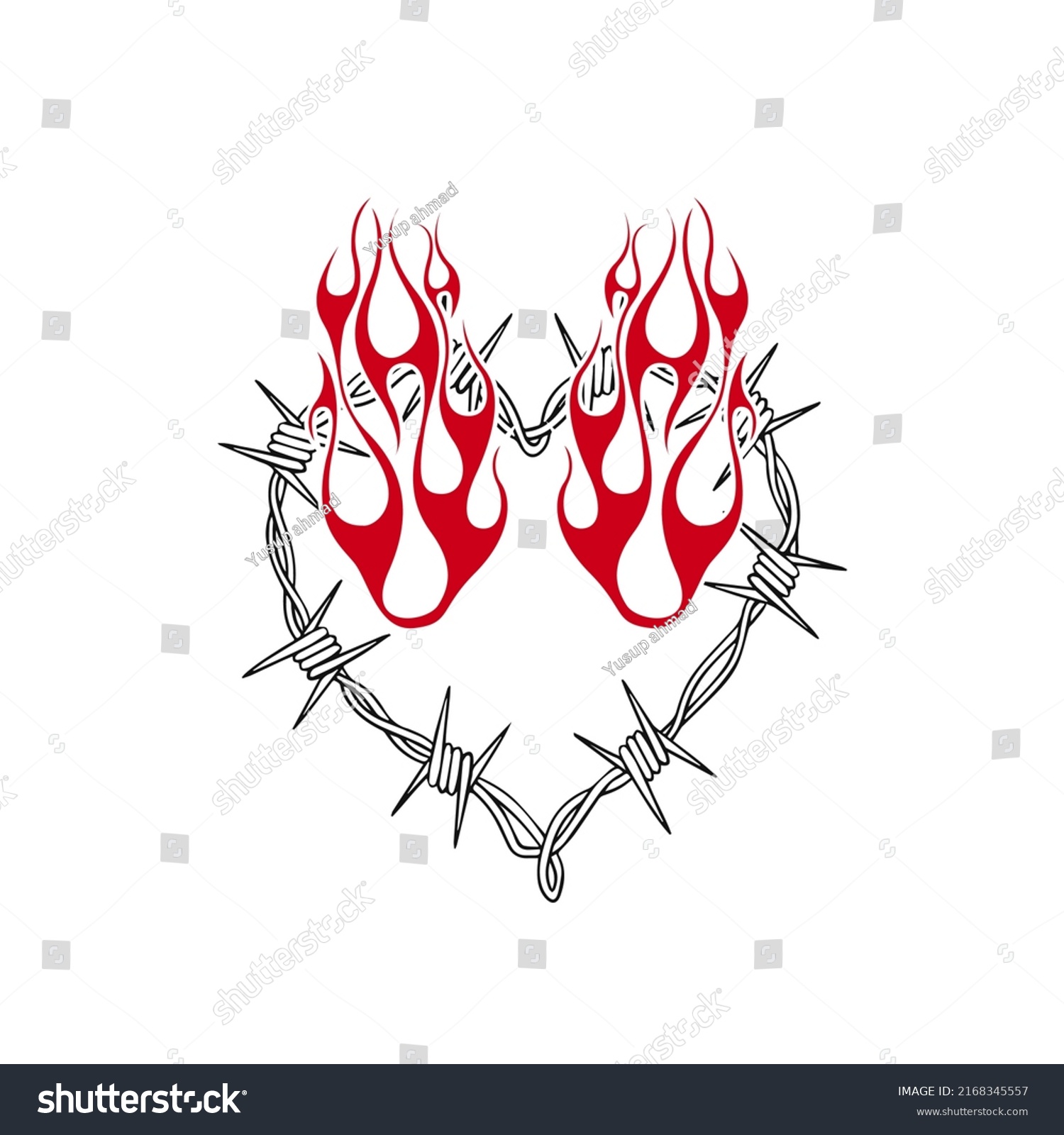 Vector Symbol Heart Fire Stock Vector (Royalty Free) 2168345557 ...