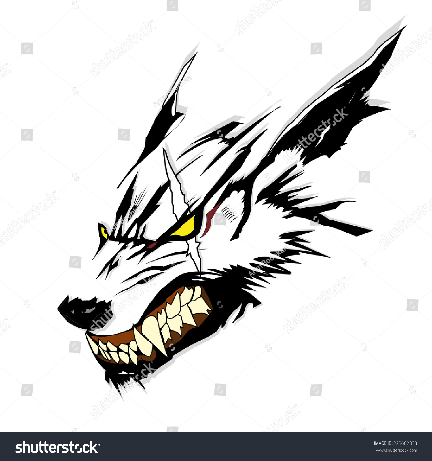 Vector Symbol Tattoo Wolf Stock Vector (Royalty Free) 223662838