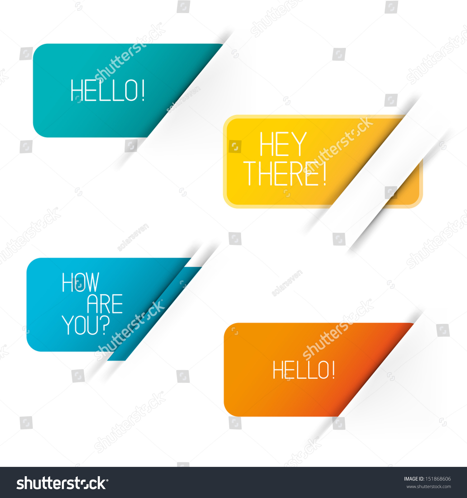 Vector Tab Banner Elements Set Four Stock Vector 151868606 - Shutterstock