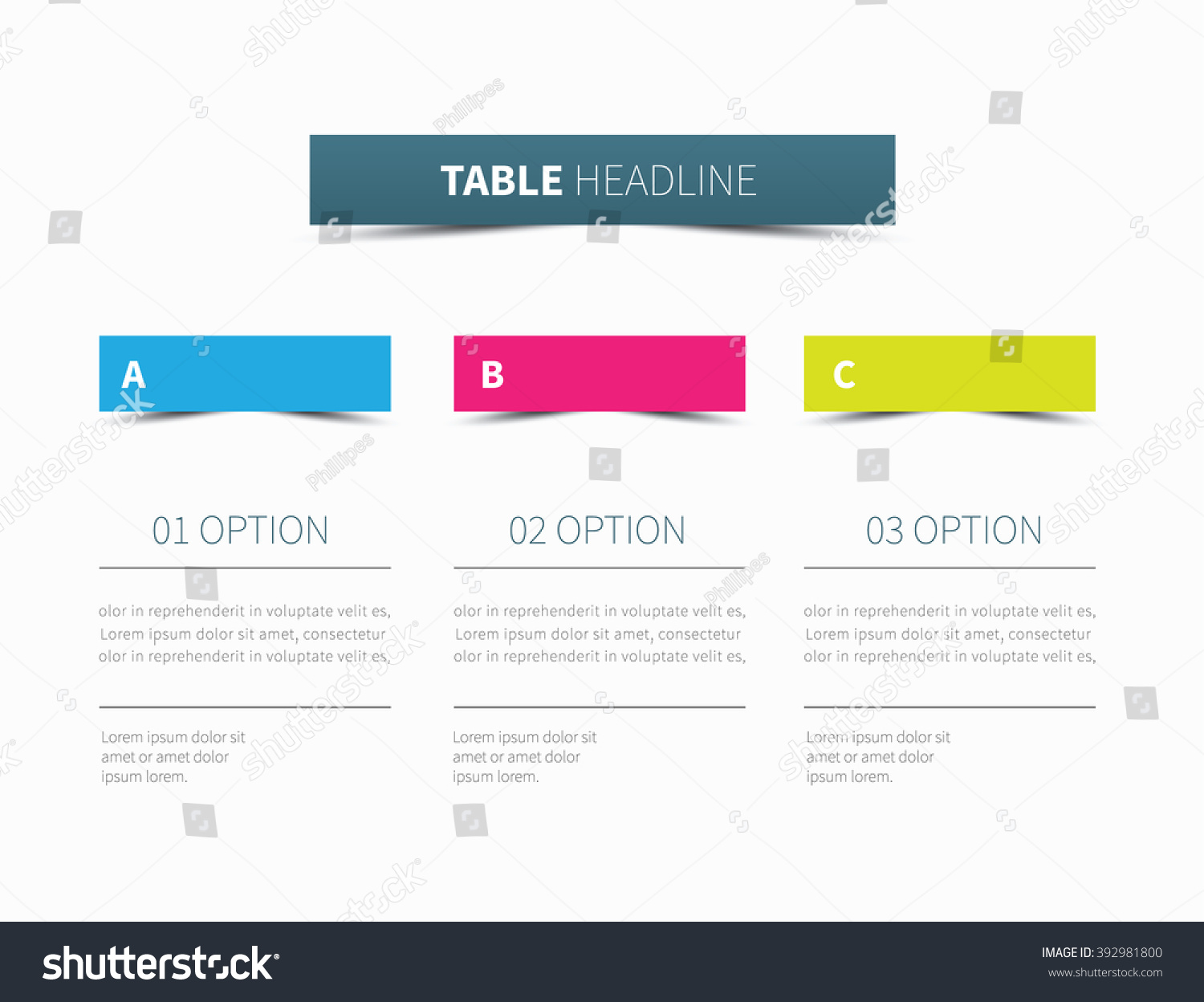 Vector Table Presentation Divided Into 3 Stock Vector (Royalty Free ...