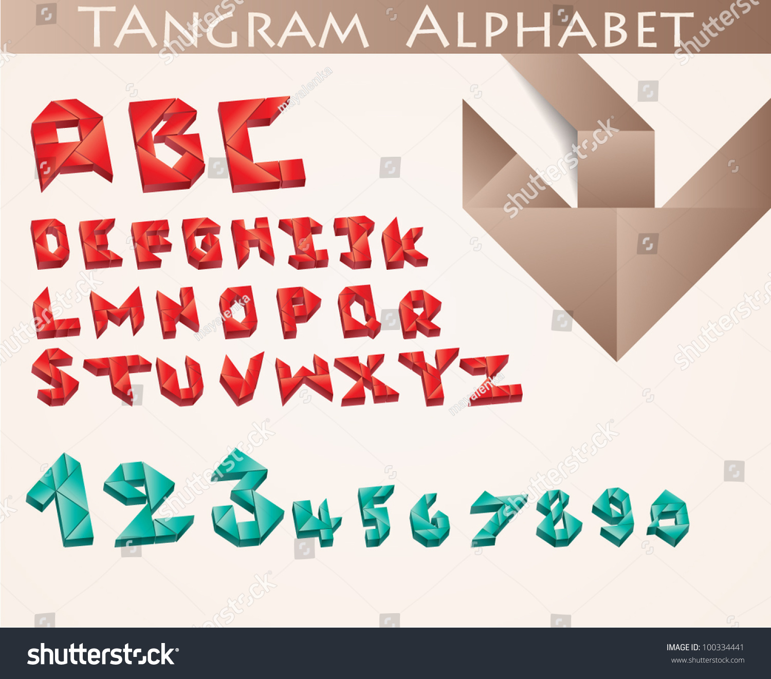 Vector Tangram Alphabet Numbers: vector de stock (libre de regalías ...