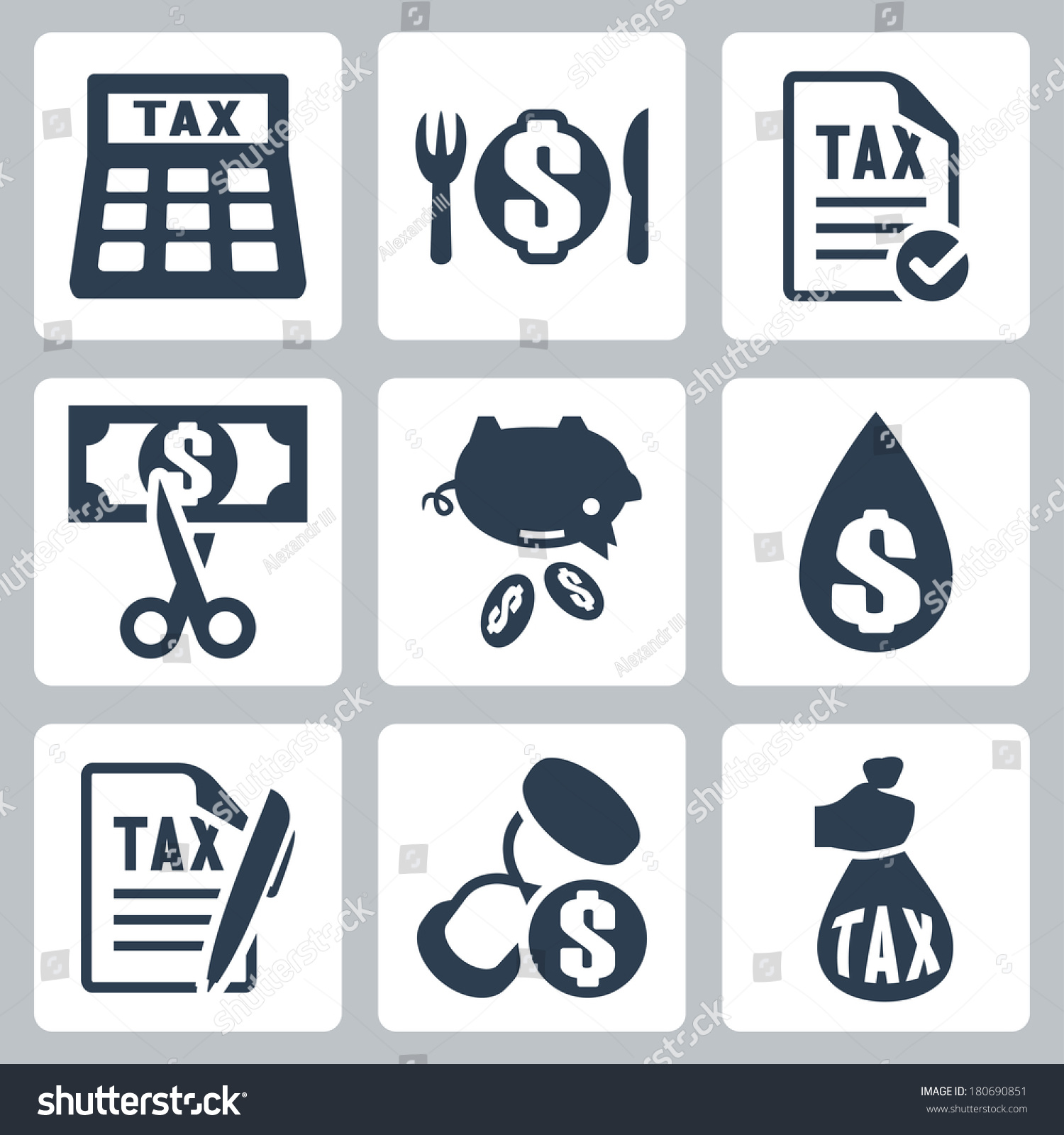 Vector Tax Icons Set - 180690851 : Shutterstock