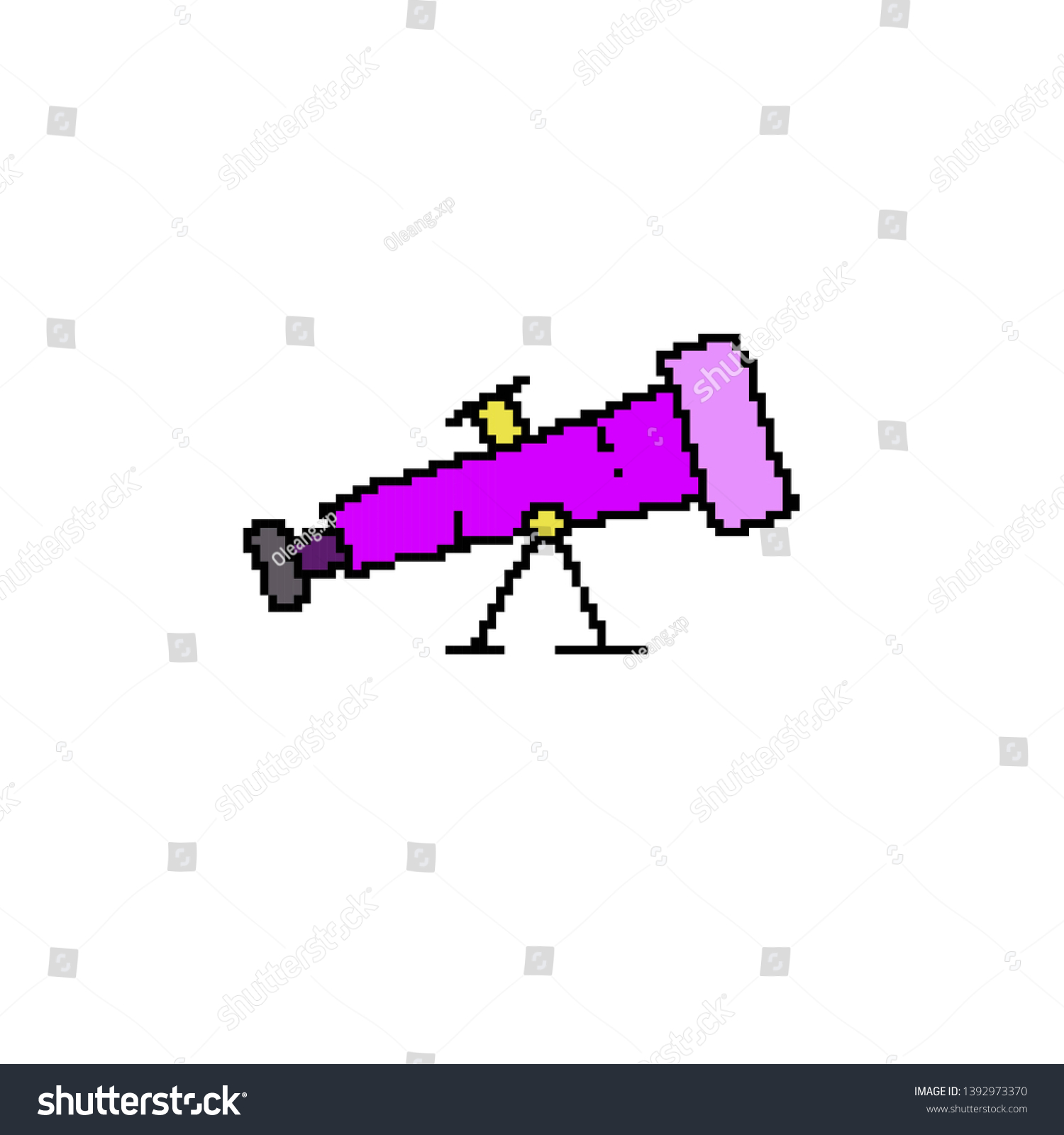 Vector Telescope Concept Pixel Art Stock Vector (Royalty Free) 1392973370