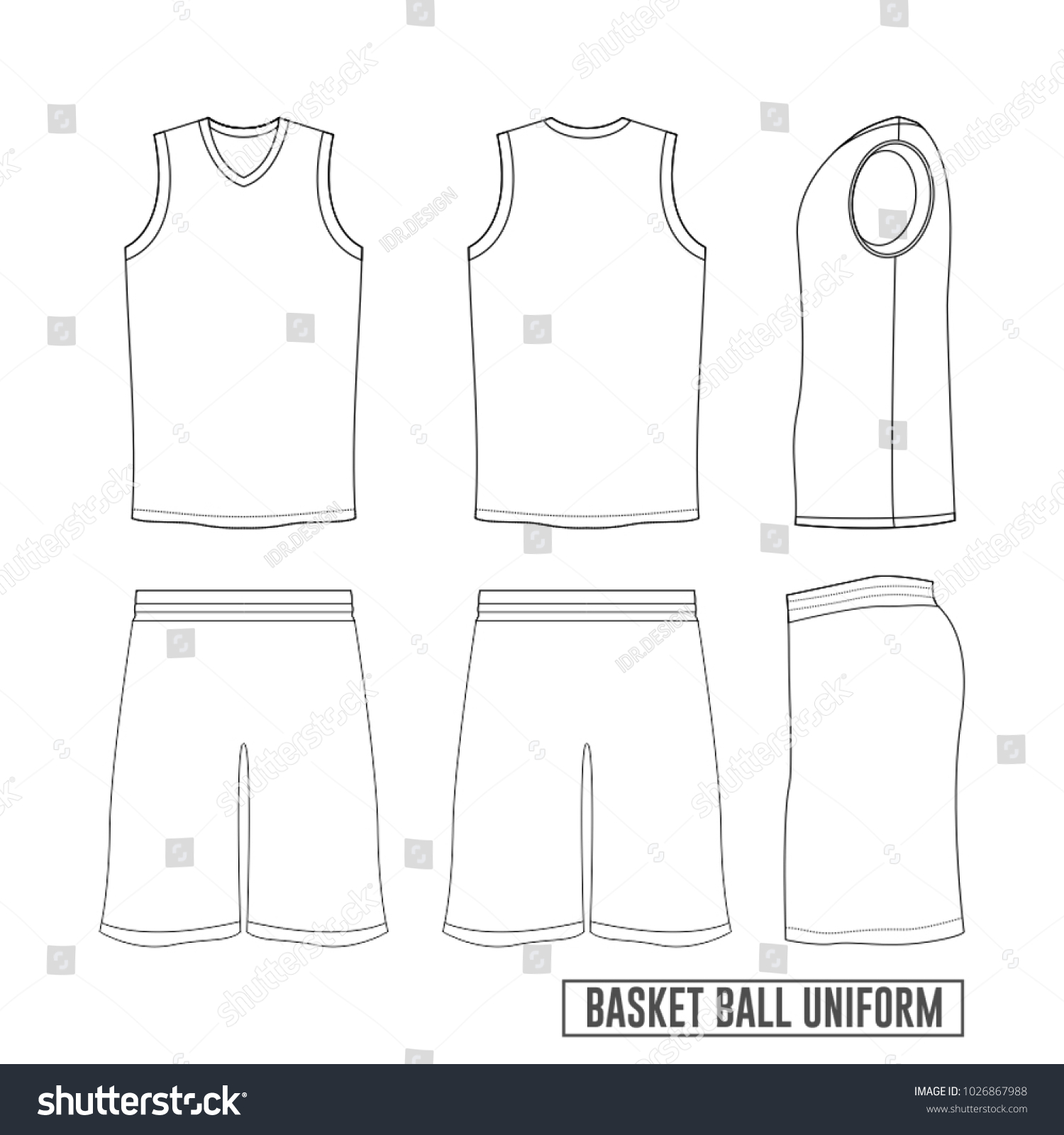 Vector Template Basketball Uniform Stock Vector (Royalty Free ...