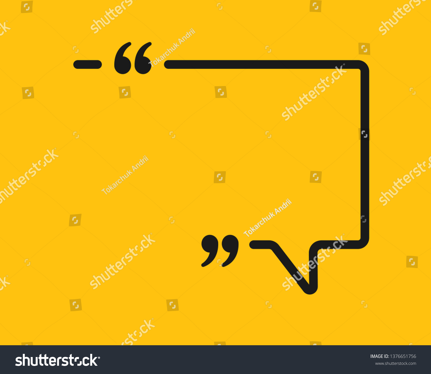 Vector Template Blank Rectangle Quote Speech Stock Vector (Royalty Free ...