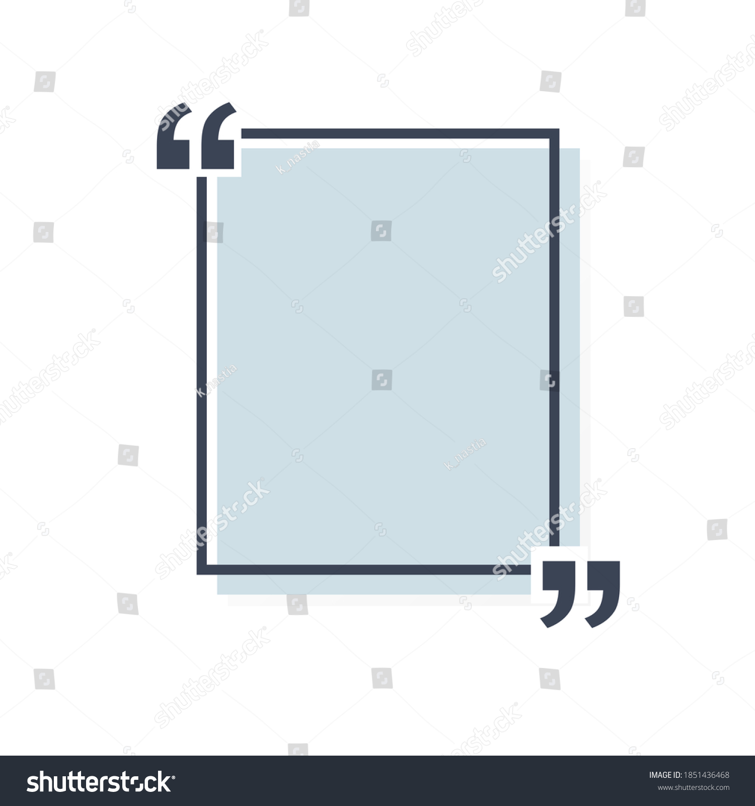 Vector Template Blank Rectangle Quote Speech Stock Vector (Royalty Free ...