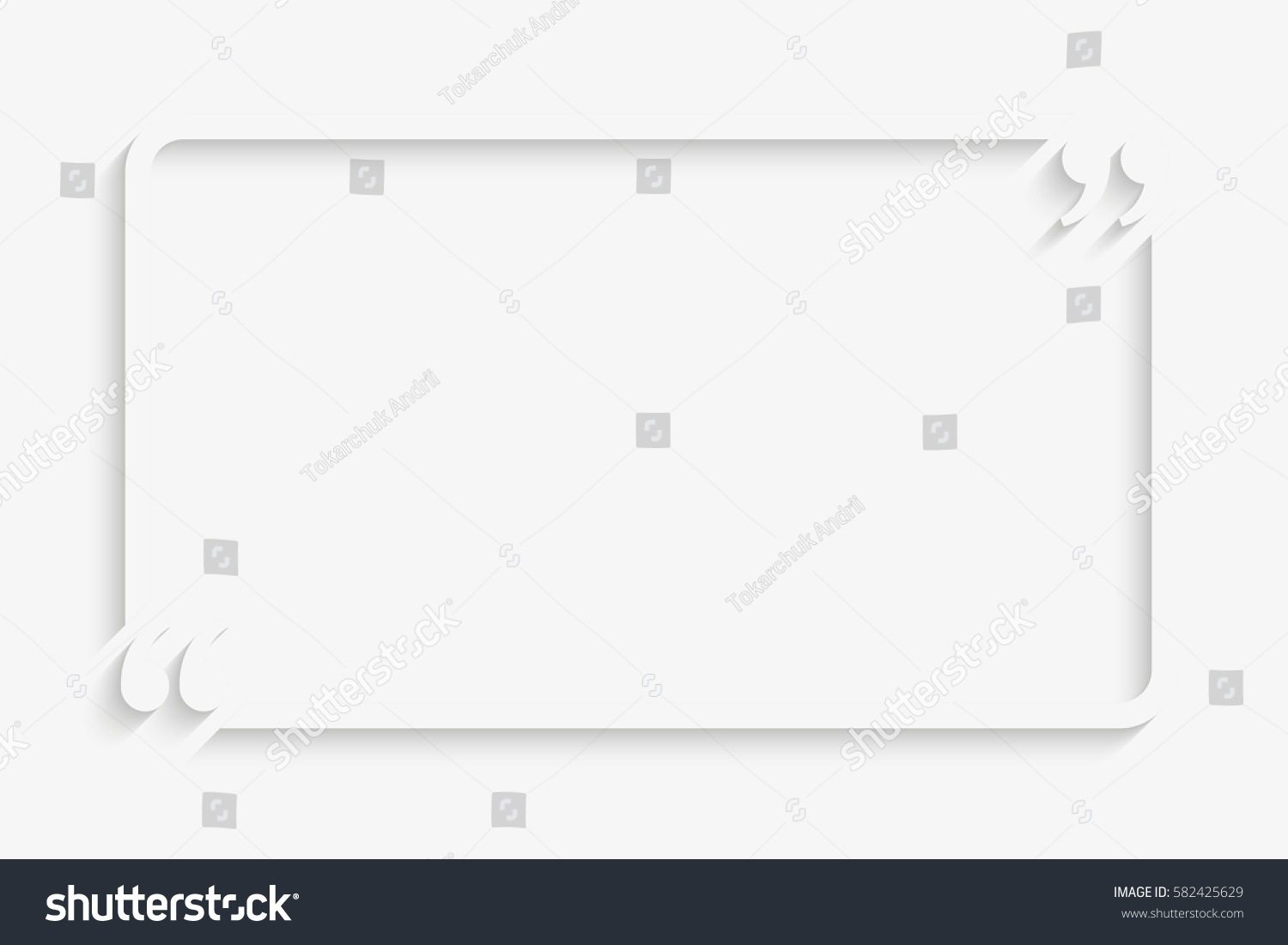 Vector Template Blank Rectangle Quote Speech: vector de stock (libre de ...