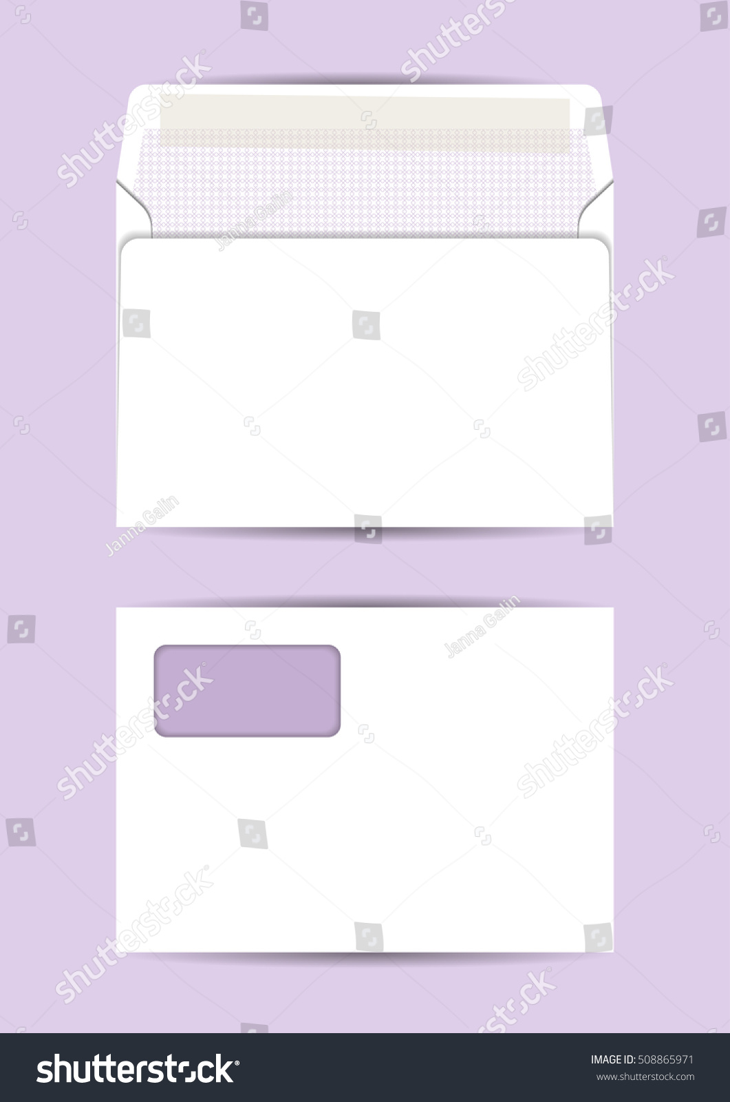 Vector Template Envelope Front Side Back Stock Vector (Royalty Free ...