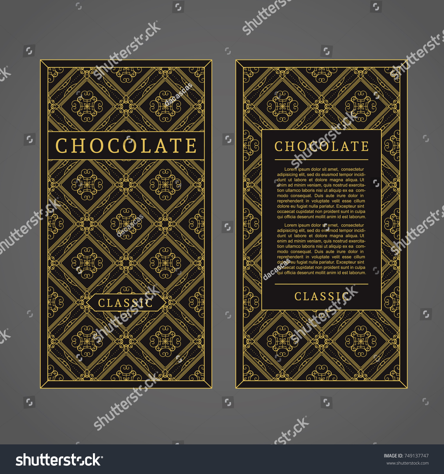 Vector Template Chocolate Packaging Design Luxury Stock Vector (Royalty ...