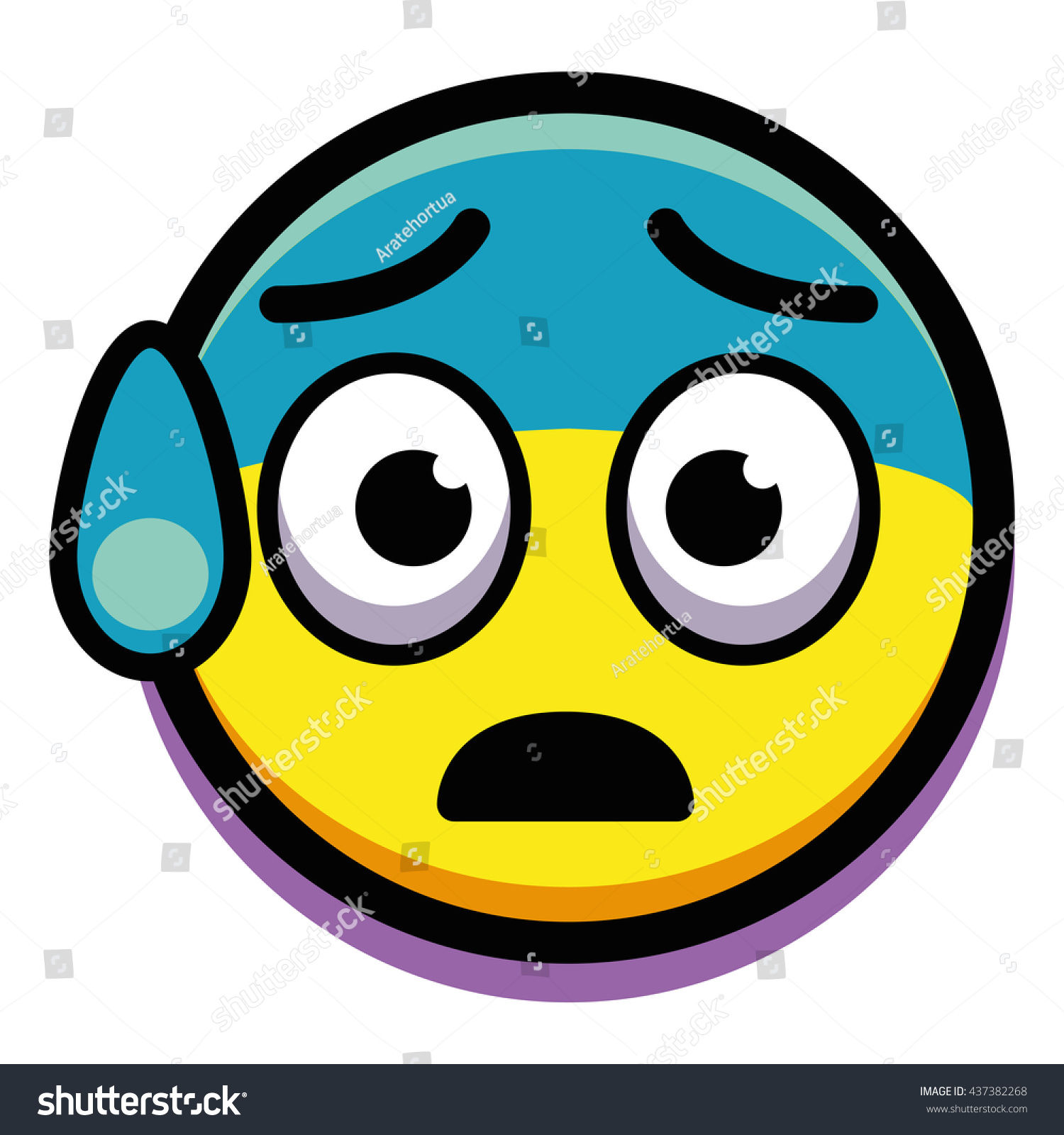 Vector Terrified Face Isolated On White Stock Vector (Royalty Free ...