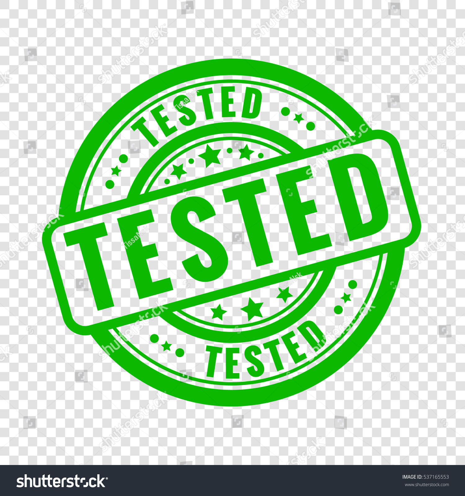 Vector Tested Stamp Isolated On Transparent Stock Vector (Royalty Free ...