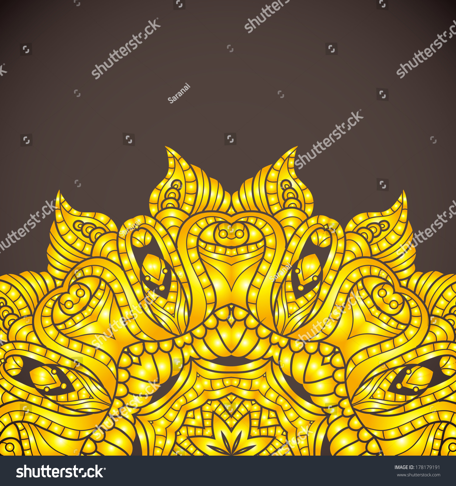 Vector Texture Background Abstract Gold Flowers Stock Vector 178179191 ...