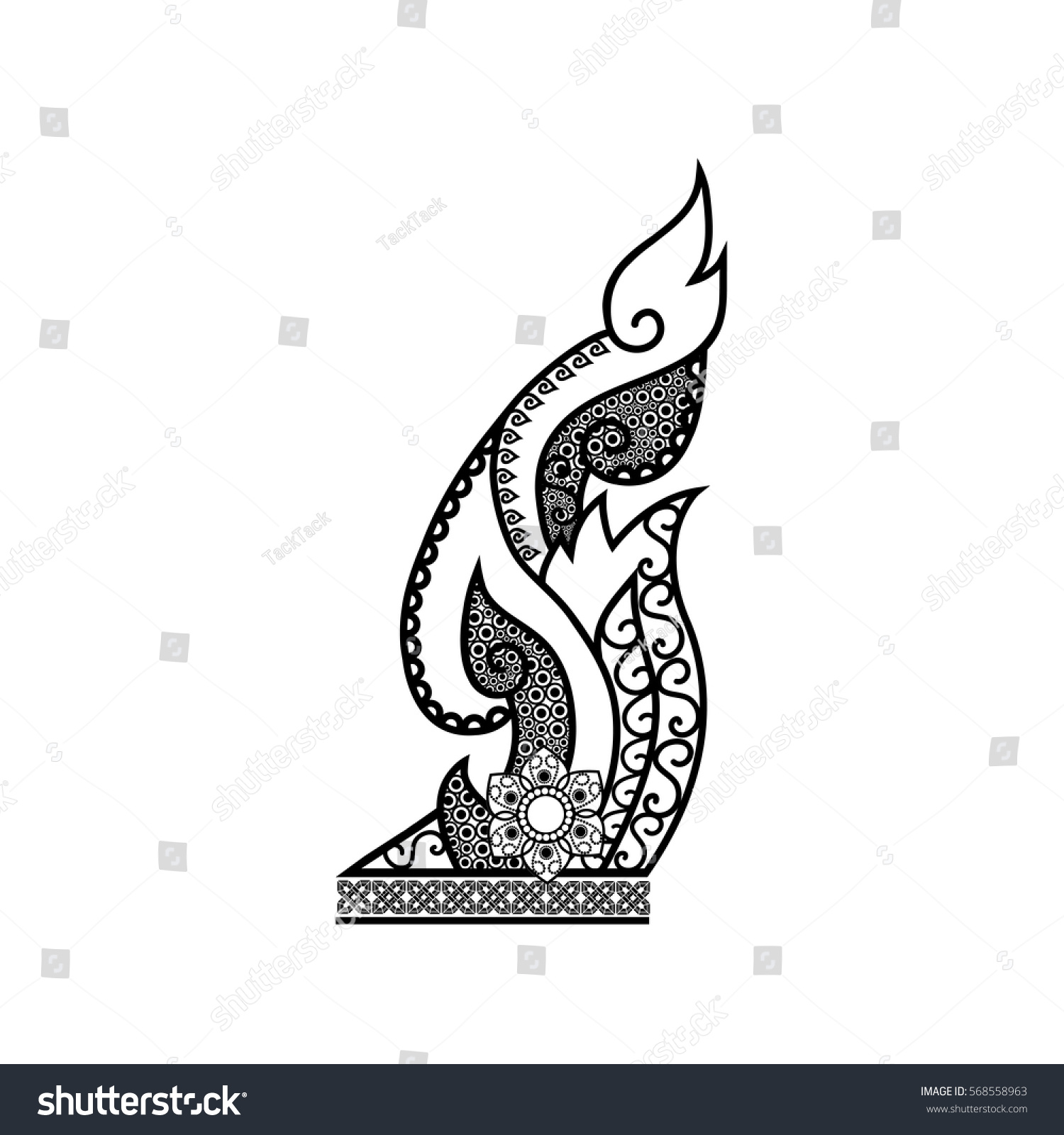 Vector Thai Folk Art Design Stock Vector (Royalty Free) 568558963